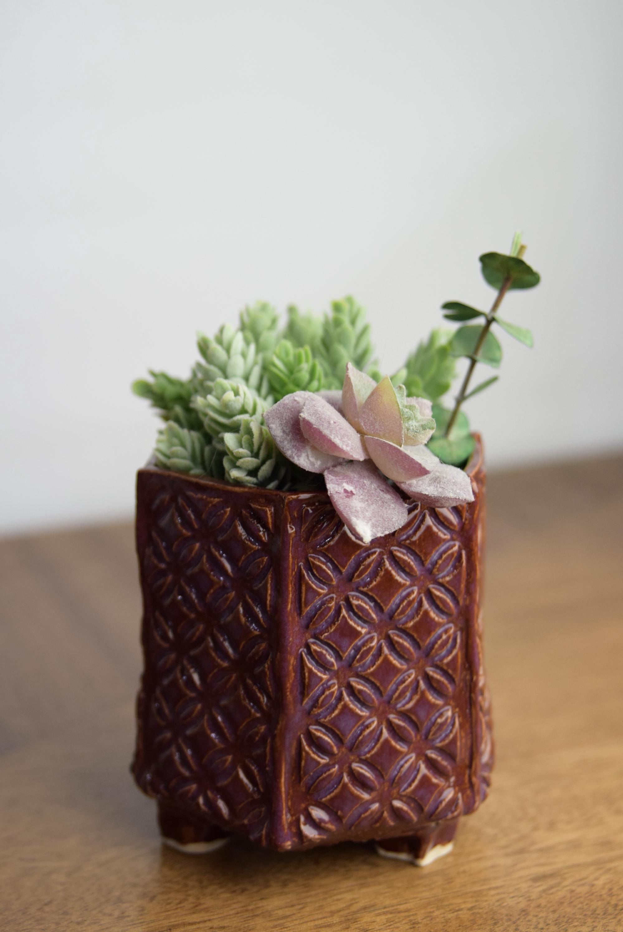 Handbuilt Slab Built Ceramic Flower Planter for Succulents or Small ...