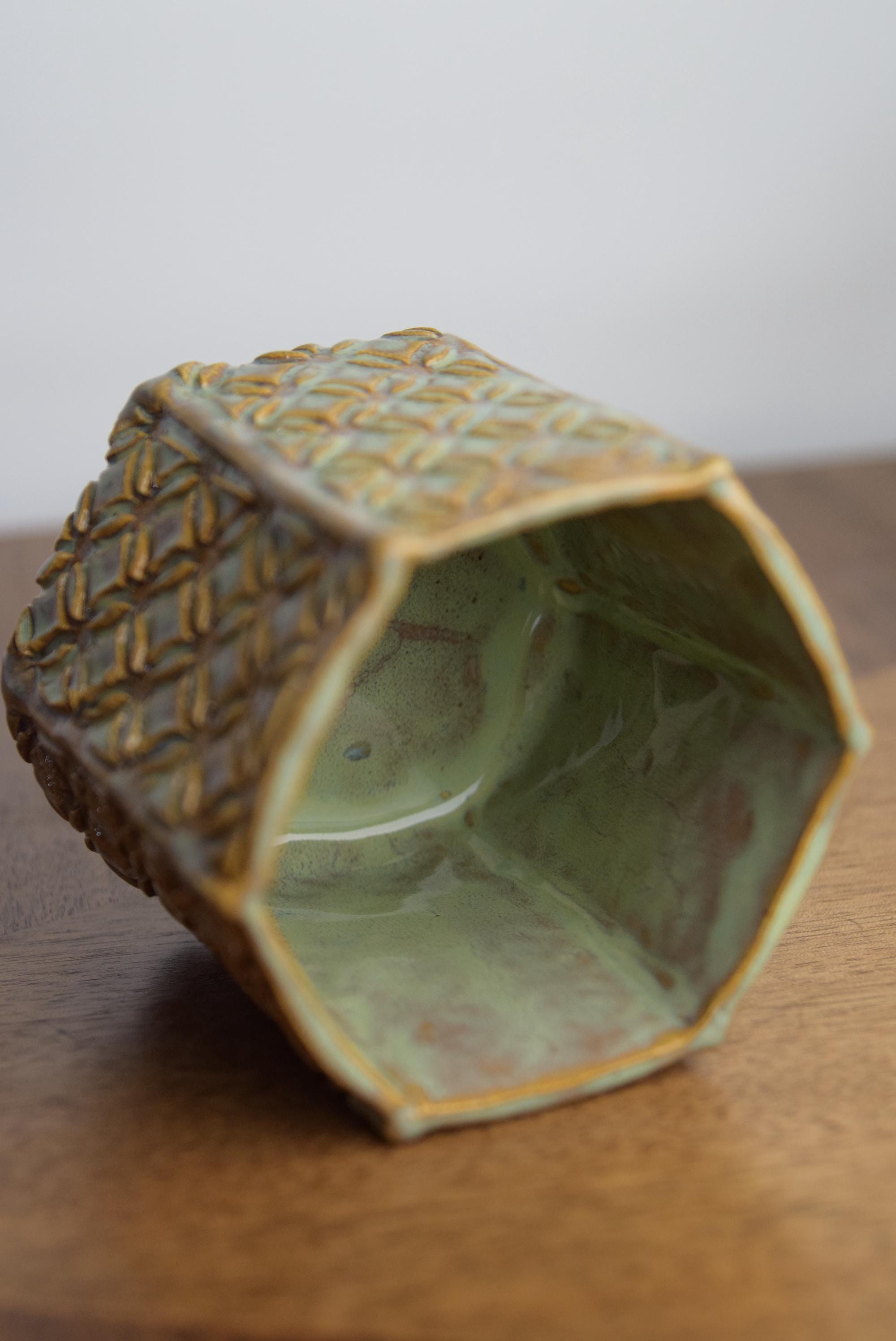 Handbuilt Slab Built Ceramic Flower Planter for Succulents or Small ...
