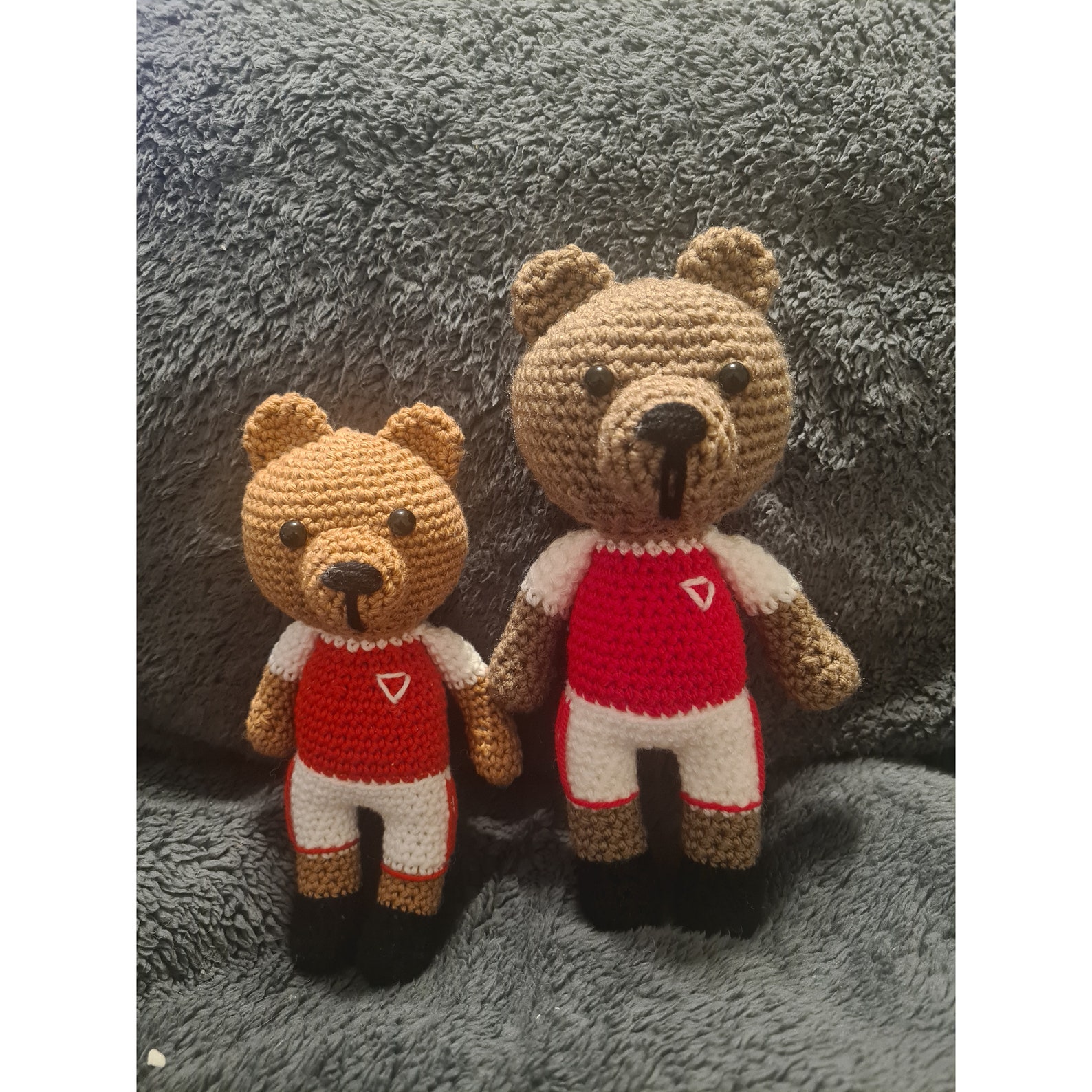 Crochet Arsenal Teddy Bear, Customisable Arsenal Football Team Gift ...