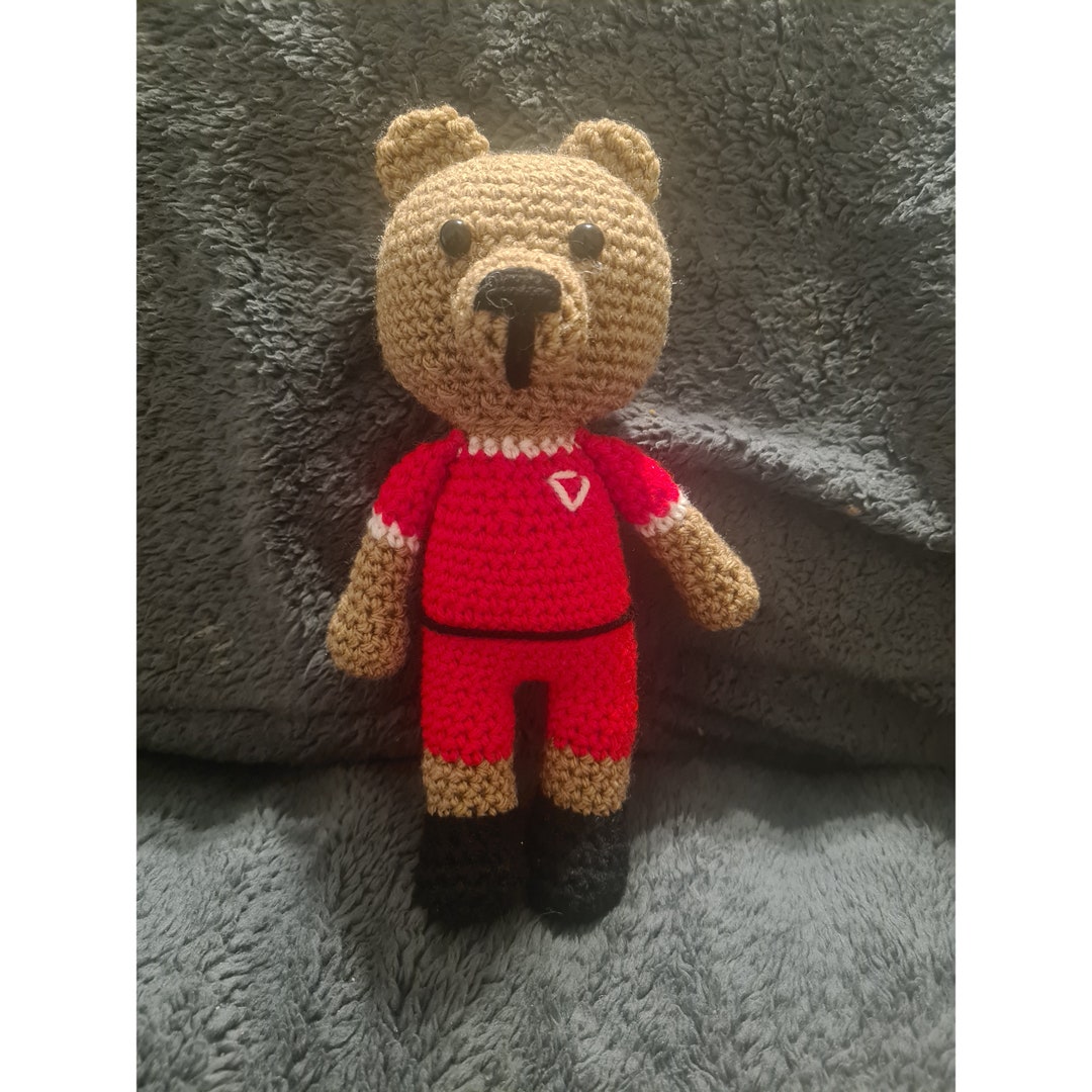 Crochet Liverpool FC Teddy Bear Customisable Football Gift Premier ...