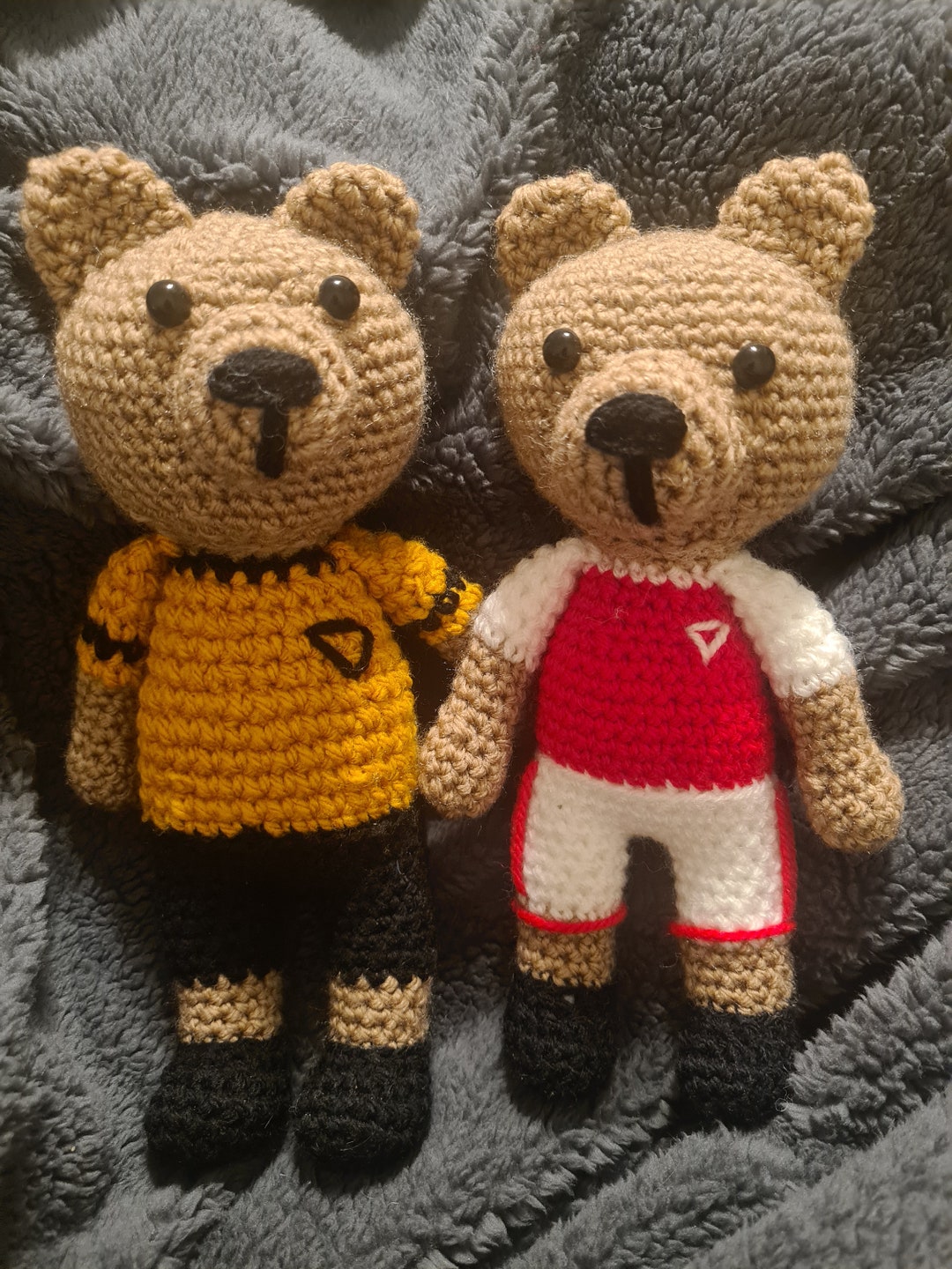 Crochet Football Teddy Bear Customisable Football Team Gift Premier ...