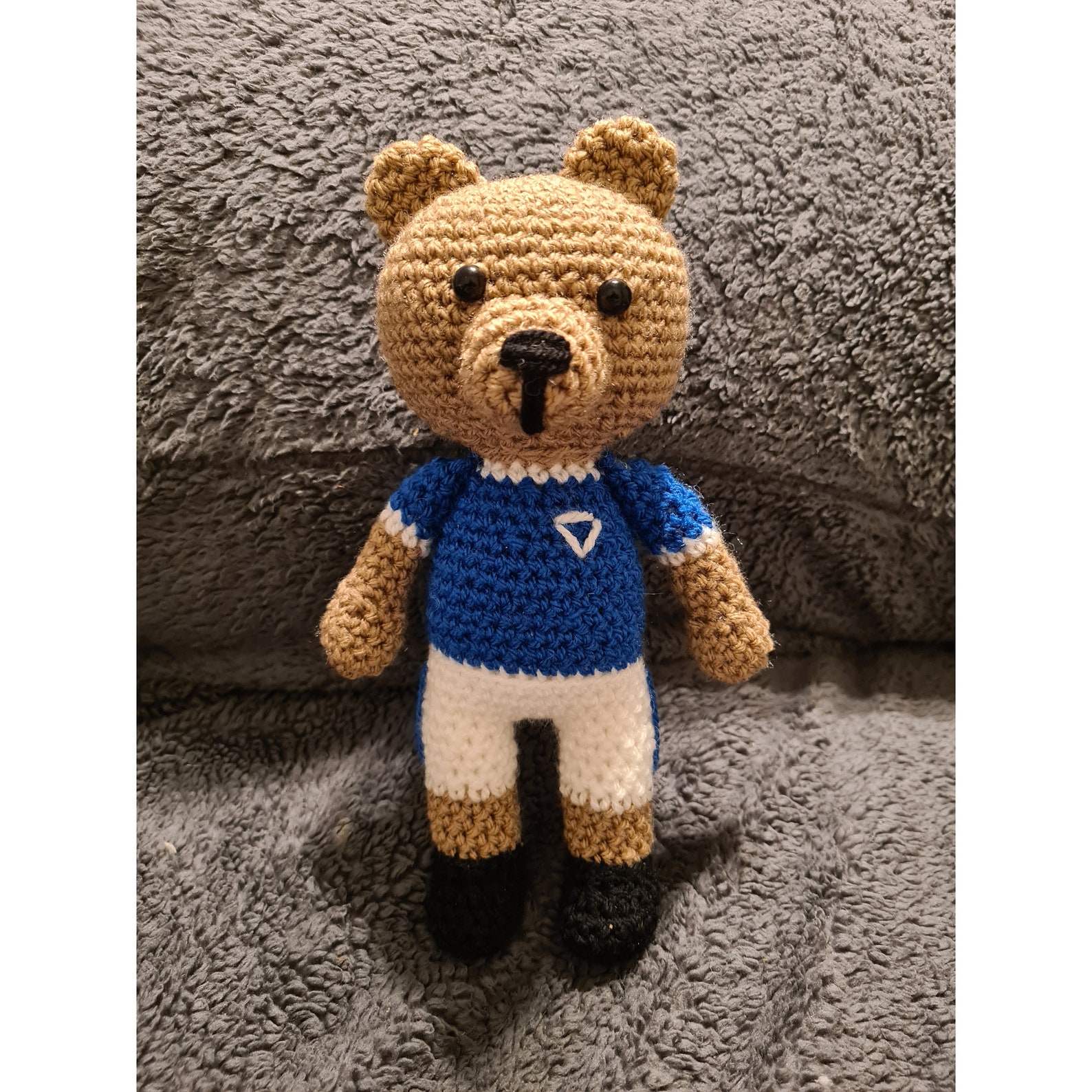 Crochet Everton FC Teddy Bear, Customisable Football Team Gift, Premier ...