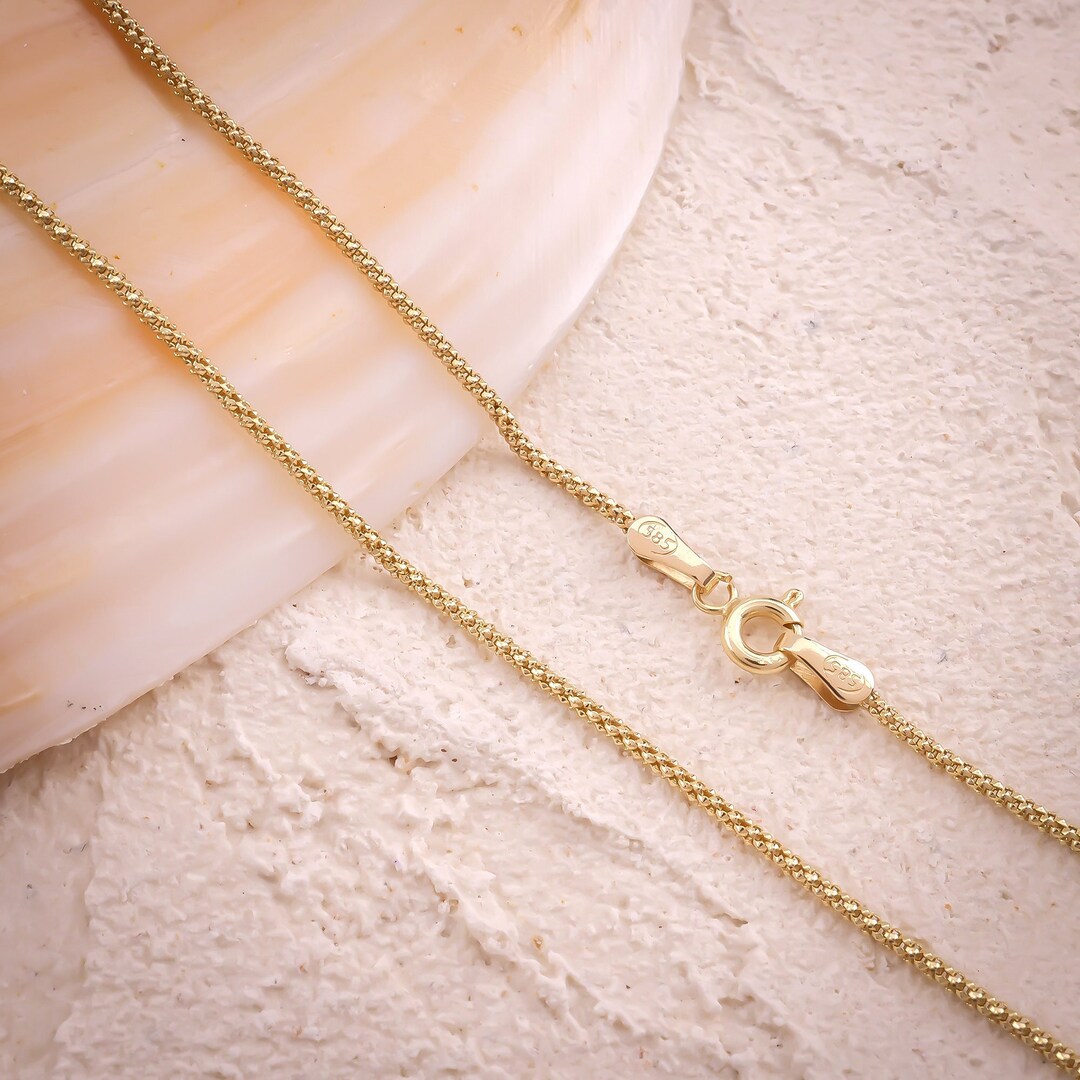14K Gold Backbone Chain Necklace, Spine-like Specialty Chain, Spine ...