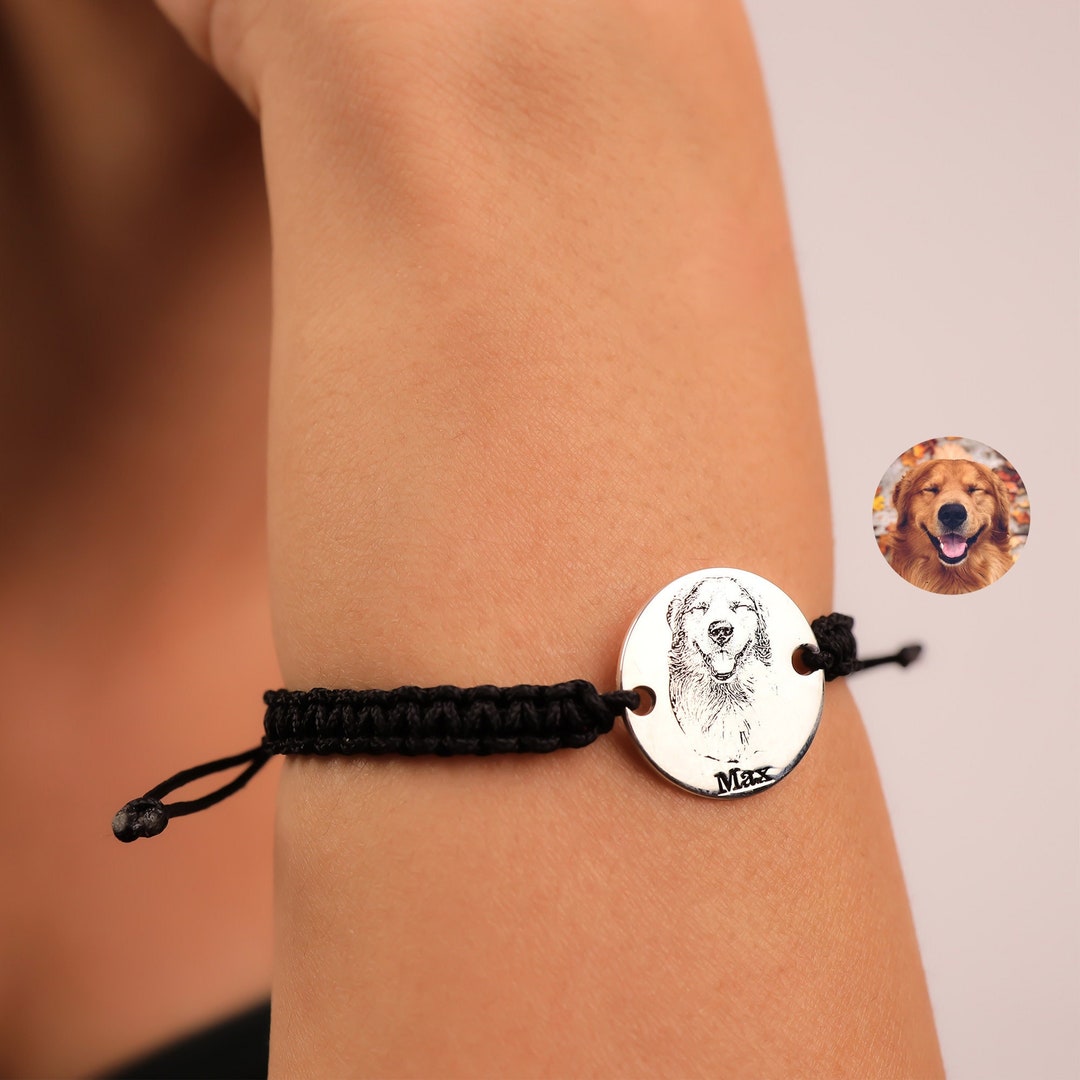 Hand-knitted Custom Pet Photo Bracelet, Animal Friendly Bracelet, Dog ...