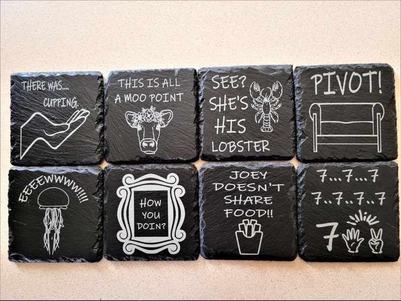 Friends TV Show Inspired Square Slate Coaster Sets Laser - Etsy