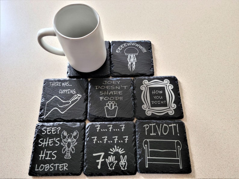 Friends TV Show Inspired Square Slate Coaster Sets Laser - Etsy