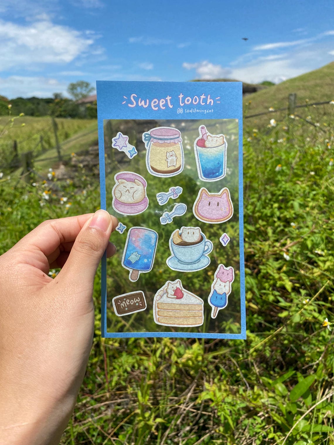 Sweet Tooth Sticker Sheet | the Little White Cat | Clear Waterproof ...