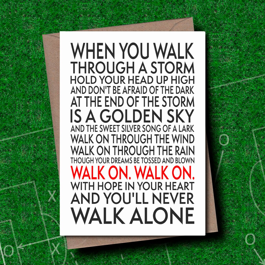 Liverpool Birthday Card: YNWA Football Song Lyrics - Etsy UK