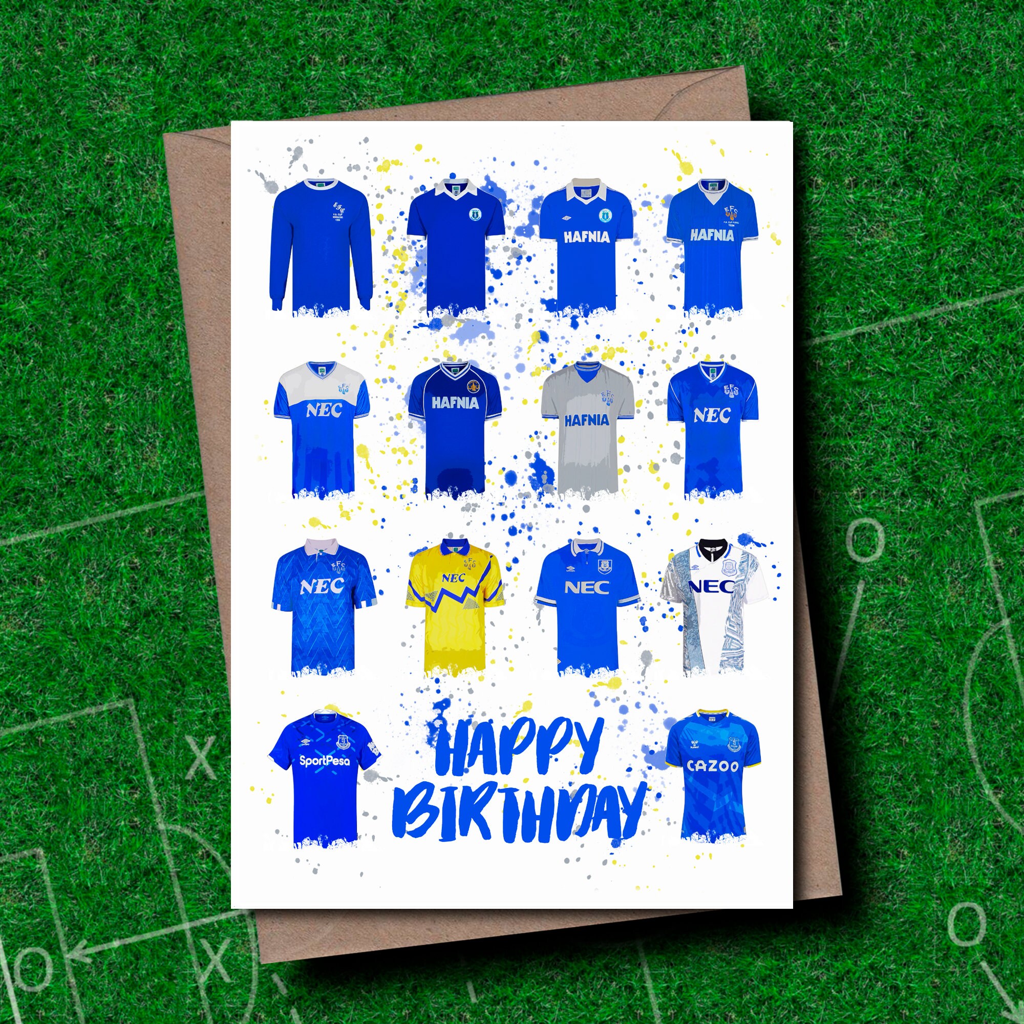 Everton Birthday Card Everton Retro Shirt Birthday Card - Etsy