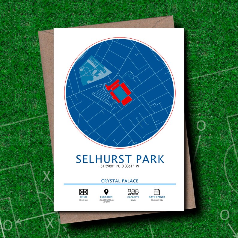 Crystal Palace Map Card Selhurst Park Map Card Stadium Map - Etsy