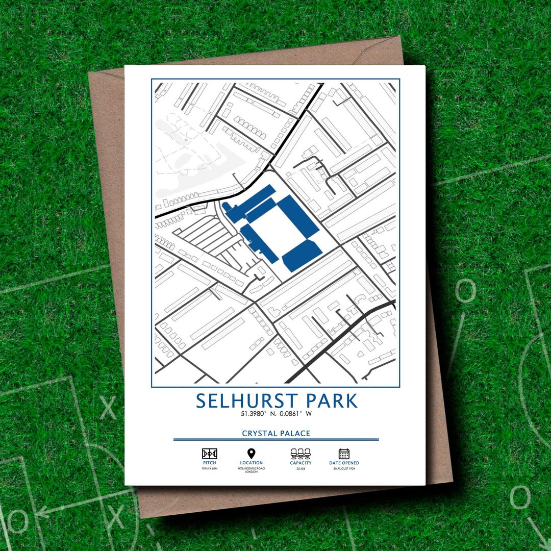 Selhurst Park Map Birthday Card: Crystal Palace Stadium - Etsy UK