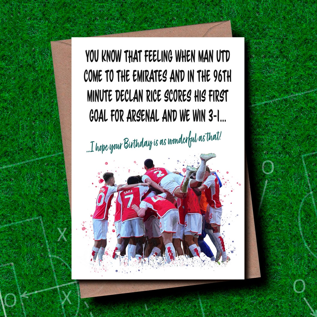 Arsenal FC Birthday Card Emirates Stadium Birthday Card Arsenal ...