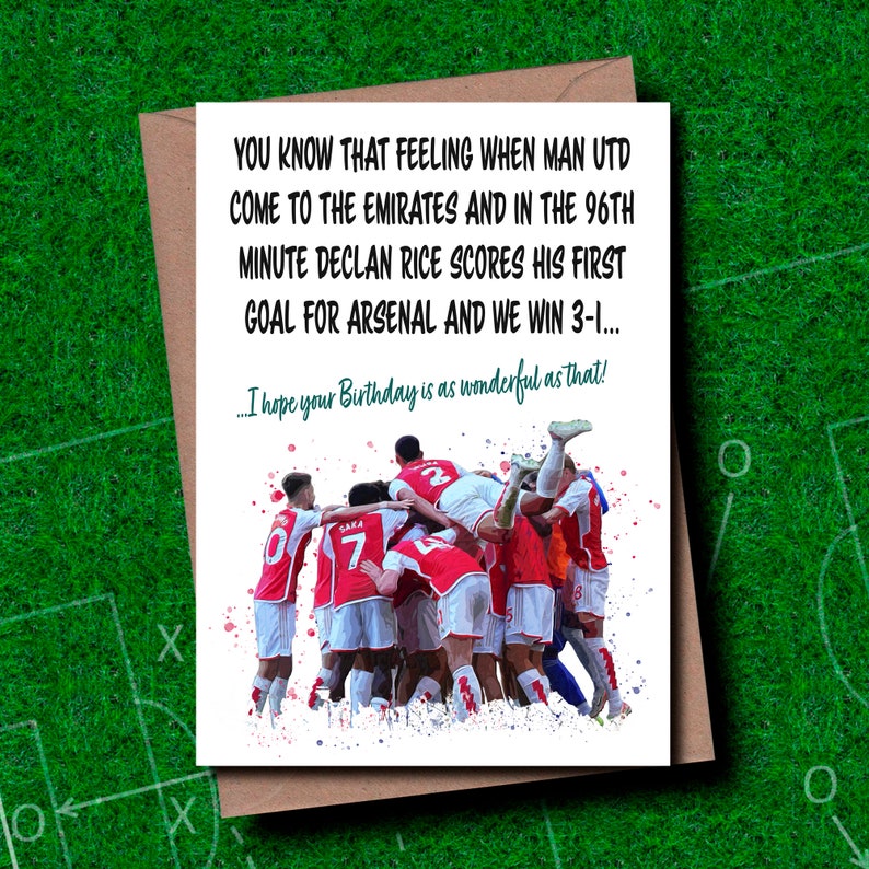 Arsenal FC Birthday Card Emirates Stadium Birthday Card - Etsy UK