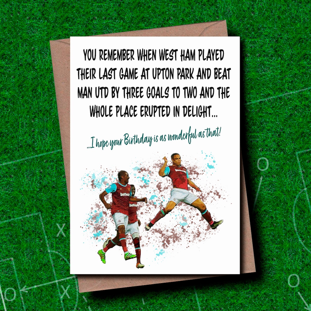West Ham Utd Birthday Card: London Stadium Football Design - Etsy UK