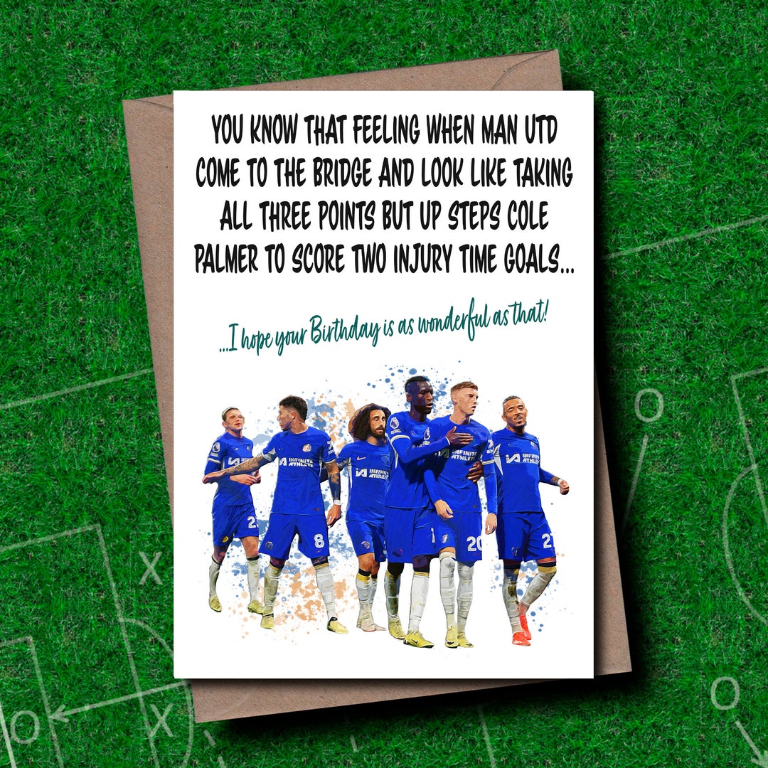 Chelsea FC Birthday Card: Stamford Bridge, Football Theme - Etsy UK