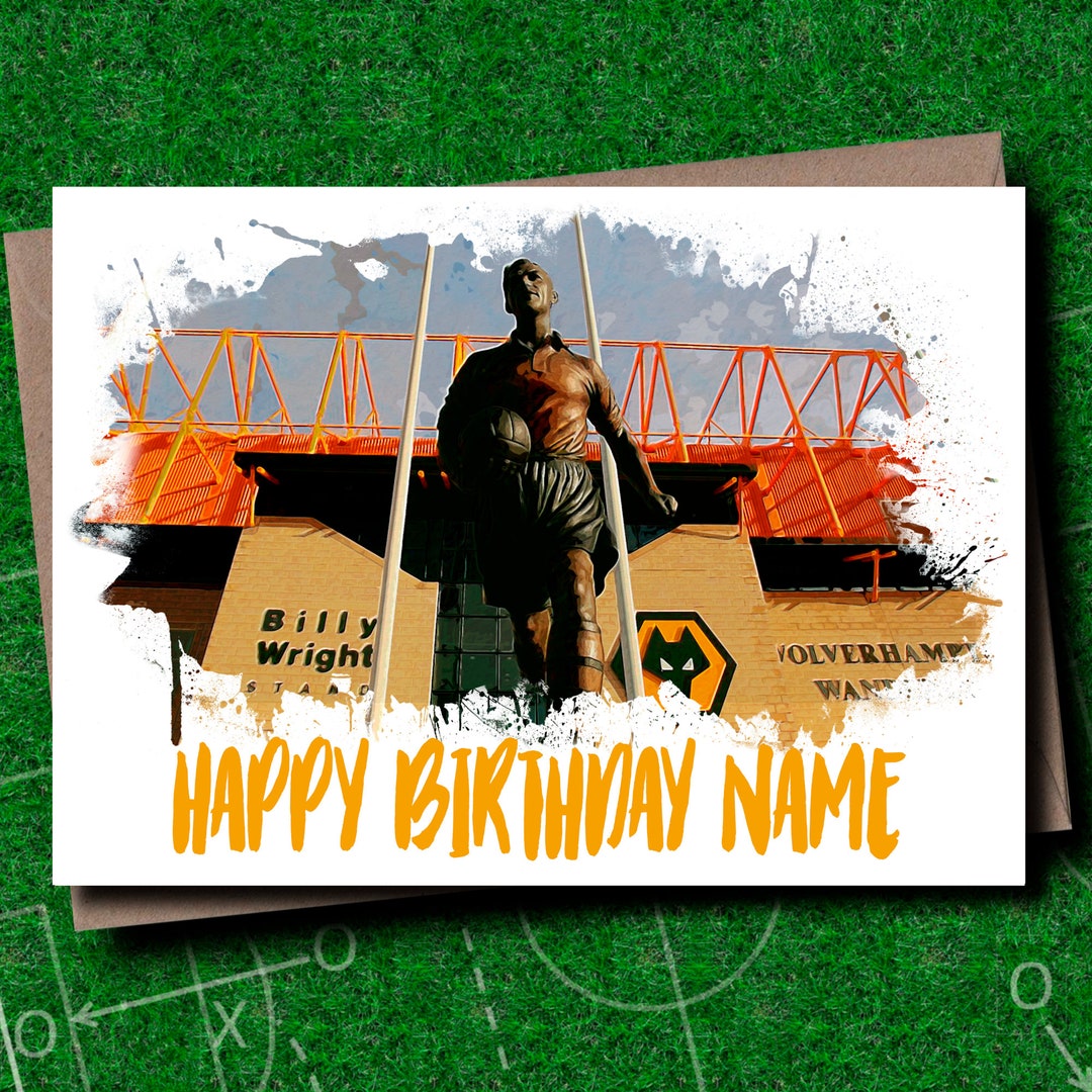 Wolves Birthday Card - Molineux Birthday Card - Personalised Name ...