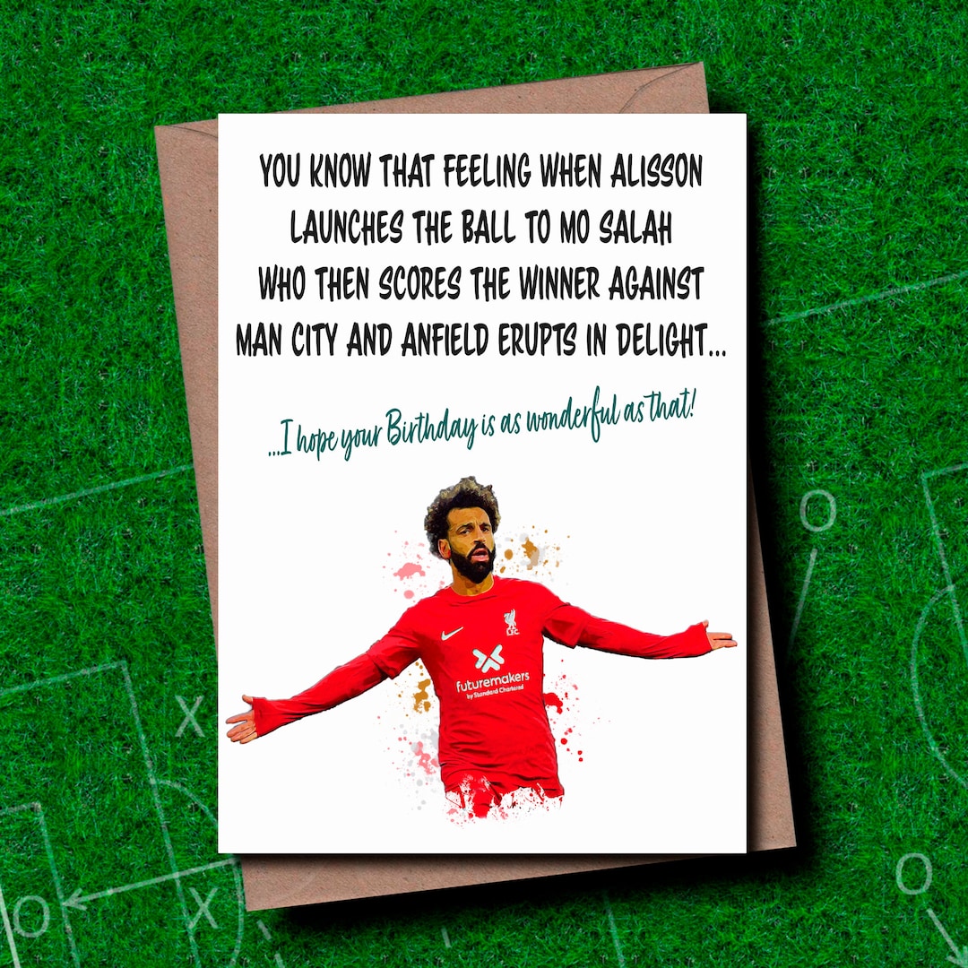 Mo Salah Birthday Card: Liverpool FC Anfield Design - Etsy UK