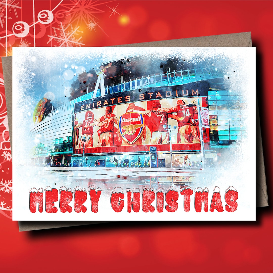 Arsenal FC Christmas Card – Emirates Stadium Watercolor Design - Etsy