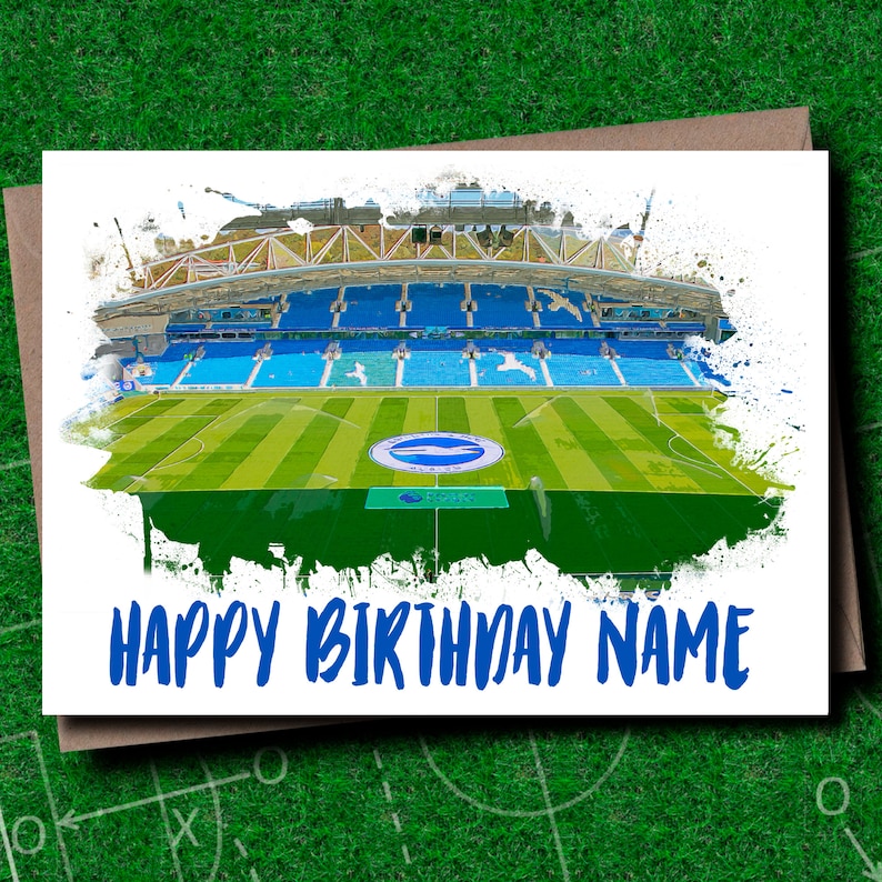 Brighton FC Birthday Card: Amex Stadium, Personalized Football Gift ...