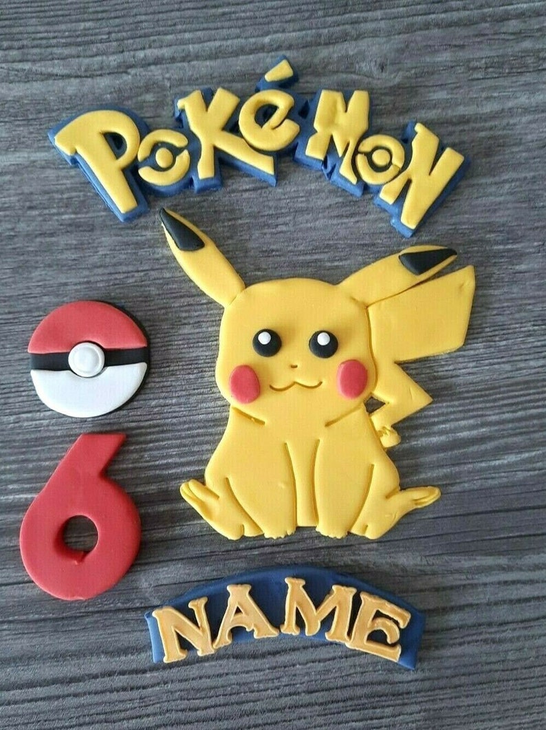 Topper Inspired by Pokemon, Fondant Figure Cake Children's Birthday - Etsy