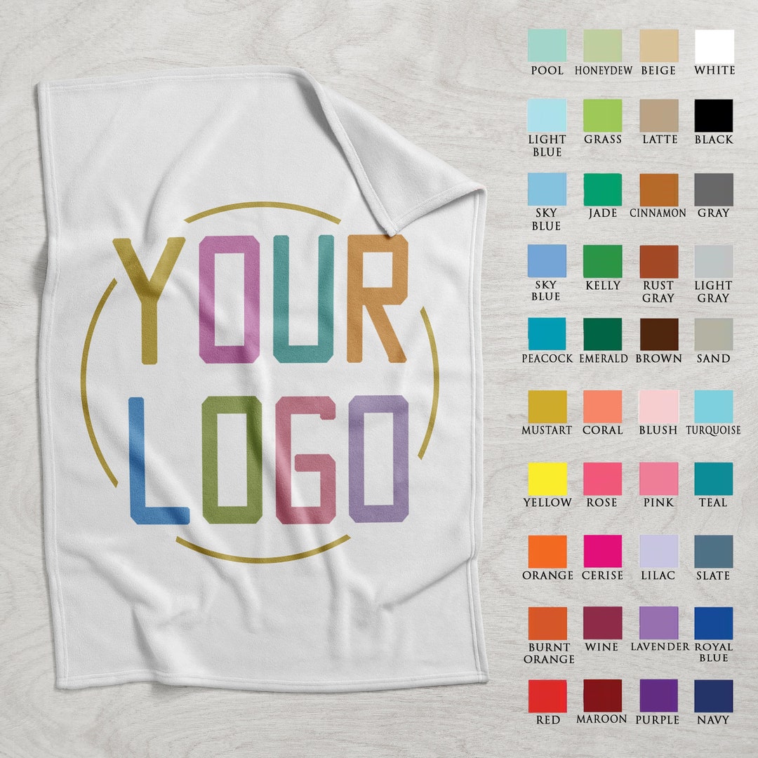 Custom Logo Blanketbusiness Logo Designfleece Sherpa Minky - Etsy