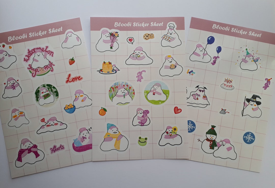 Cute Blob Creature Sticker Sheets - Etsy
