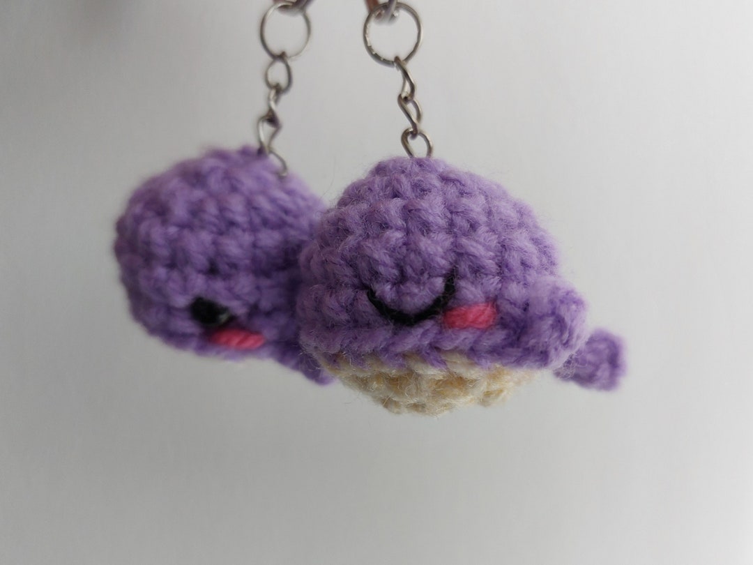 Tiny Purple Whale Crochet Keyring - Etsy