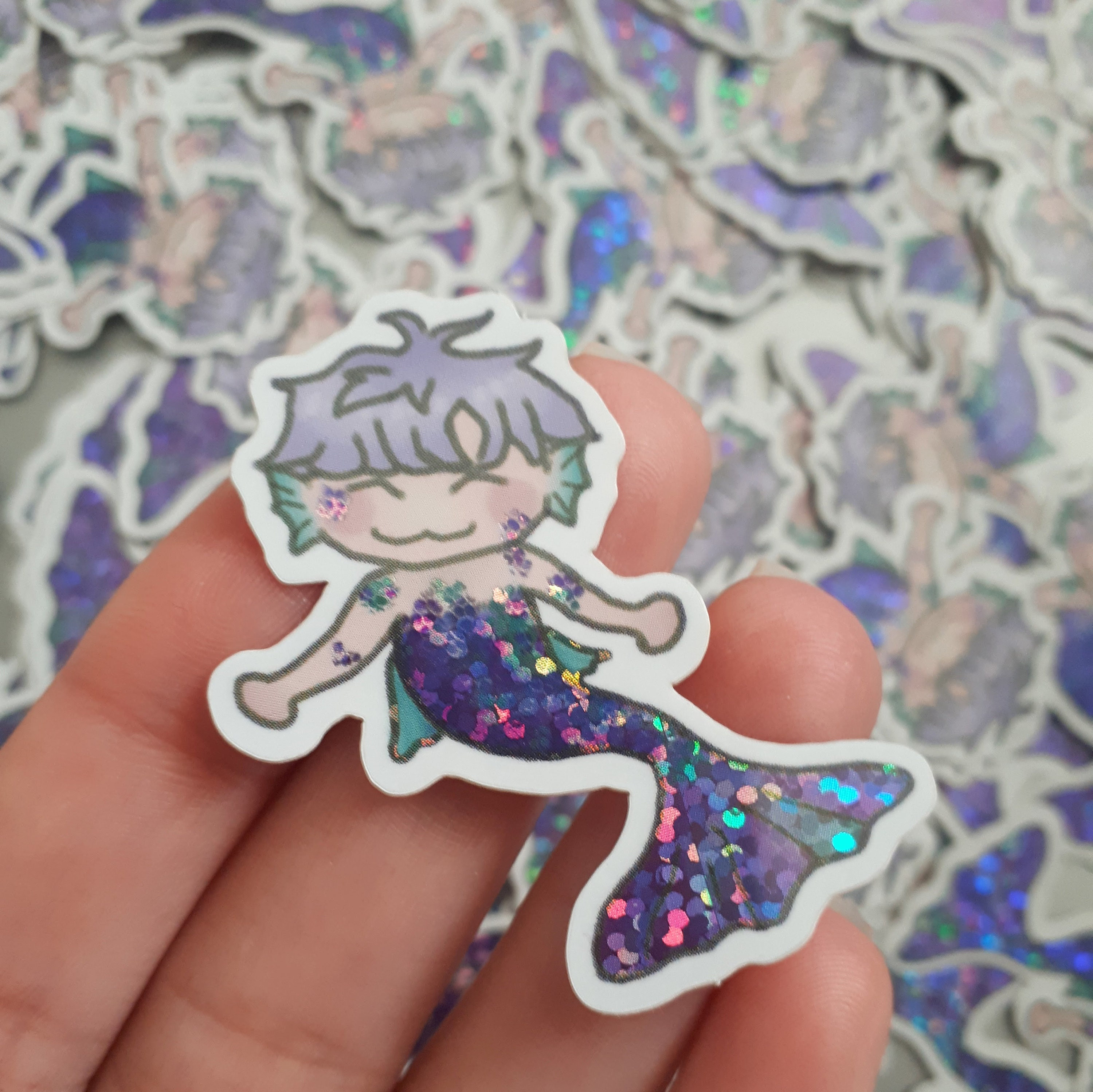 Glitter Mermaid Yoongi SUGA Chibi BTS Vinyl Sticker - Etsy