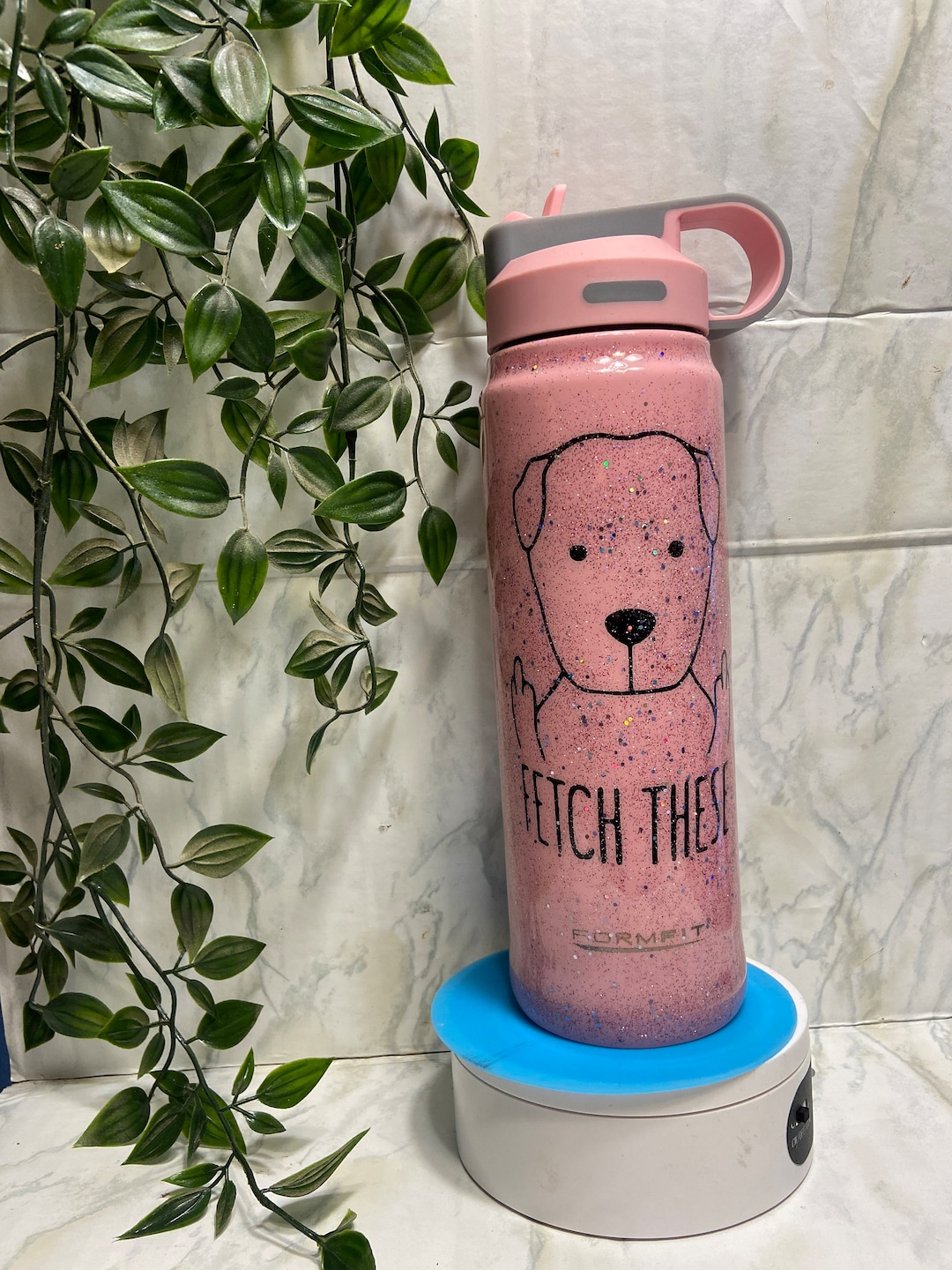 FETCH THESE Dog Silhouette Water Bottle, Custom Tumbler, Custom Water ...