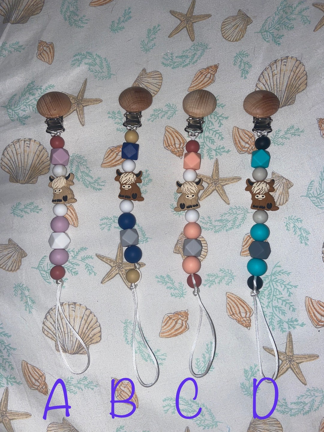 Highland Cow Pacifier Clip Teether - Etsy