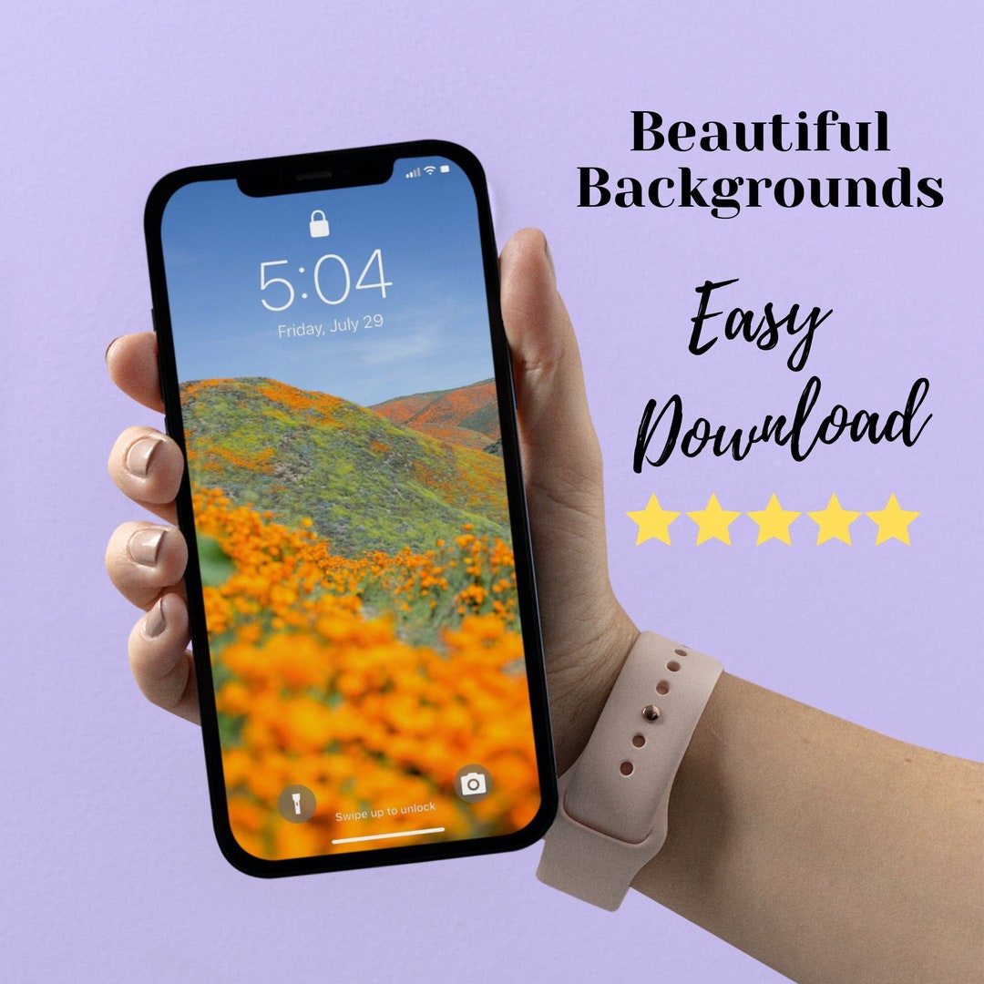 Flower Field Phone Background Wallpaper - Etsy