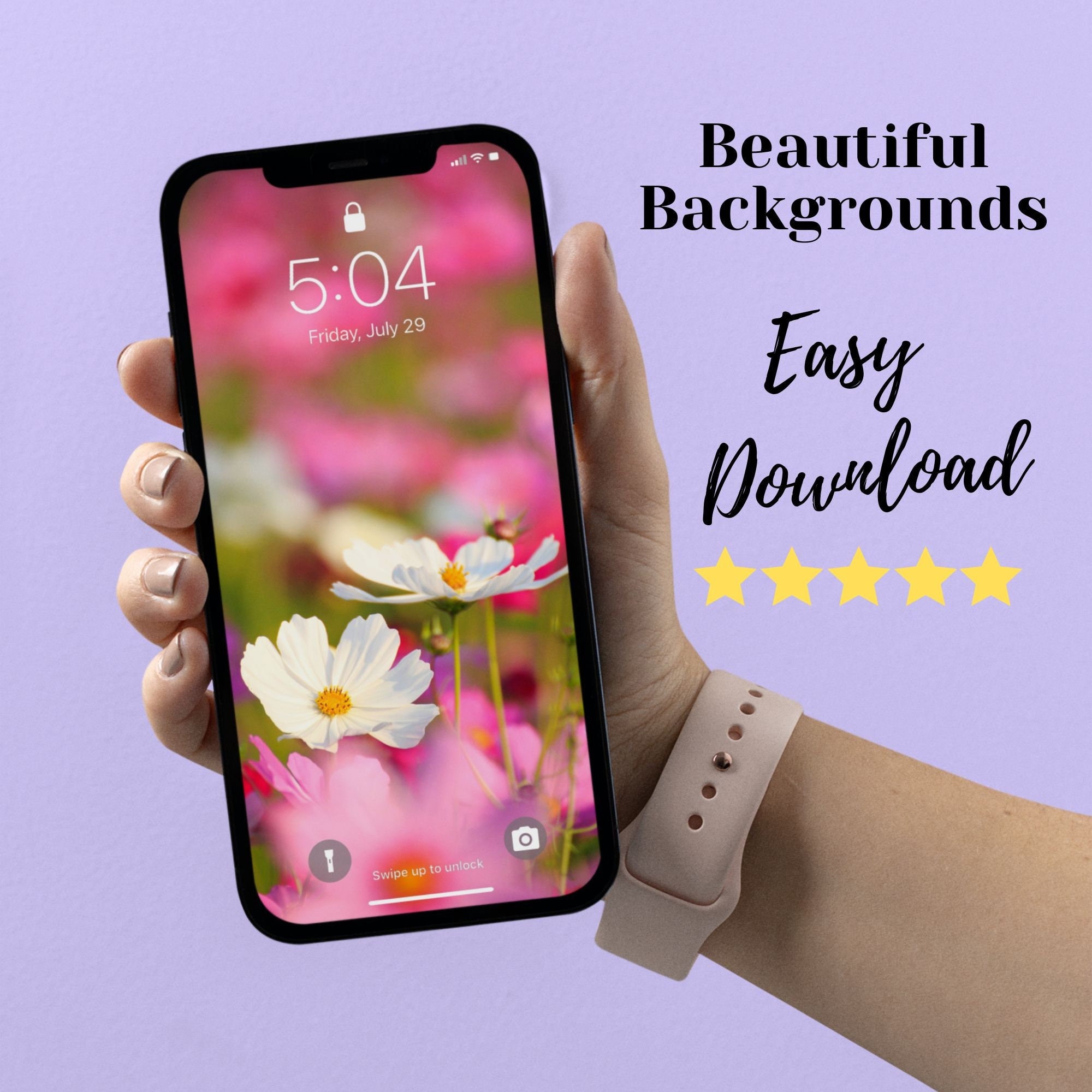 Flower Field Phone Background Wallpaper - Etsy