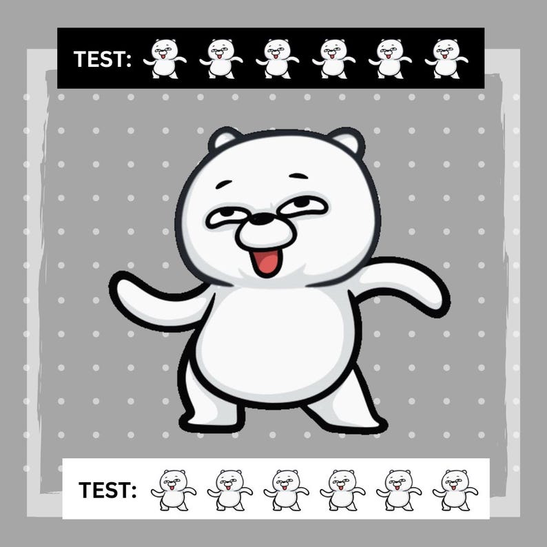 5 Animated White Bear Emotes | Loop GIF Emotes for Twitch, Discord ...
