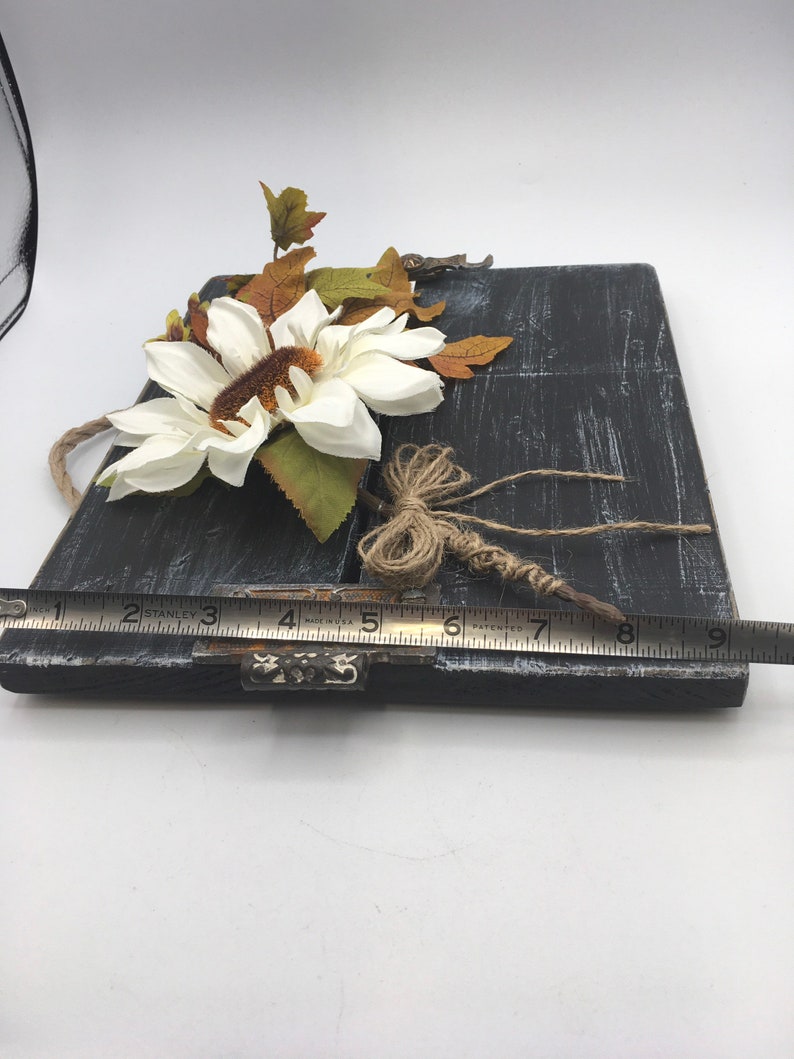 Rustic Autumn Themed Solid Wood Wall Decor Antique Hardware Sunflower ...