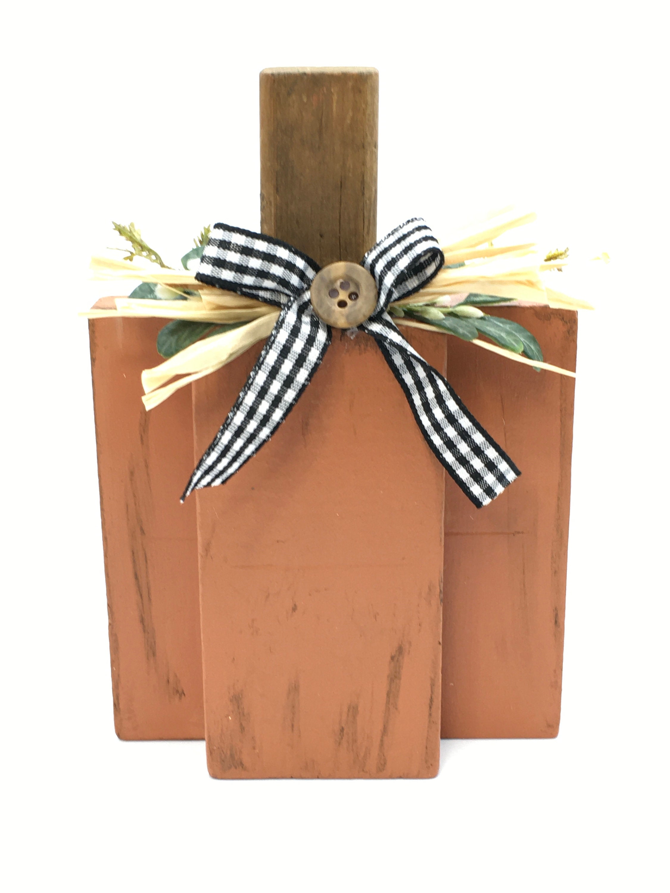 Rustic Wood Block Pumpkin Shelf Sitter Decor - Etsy