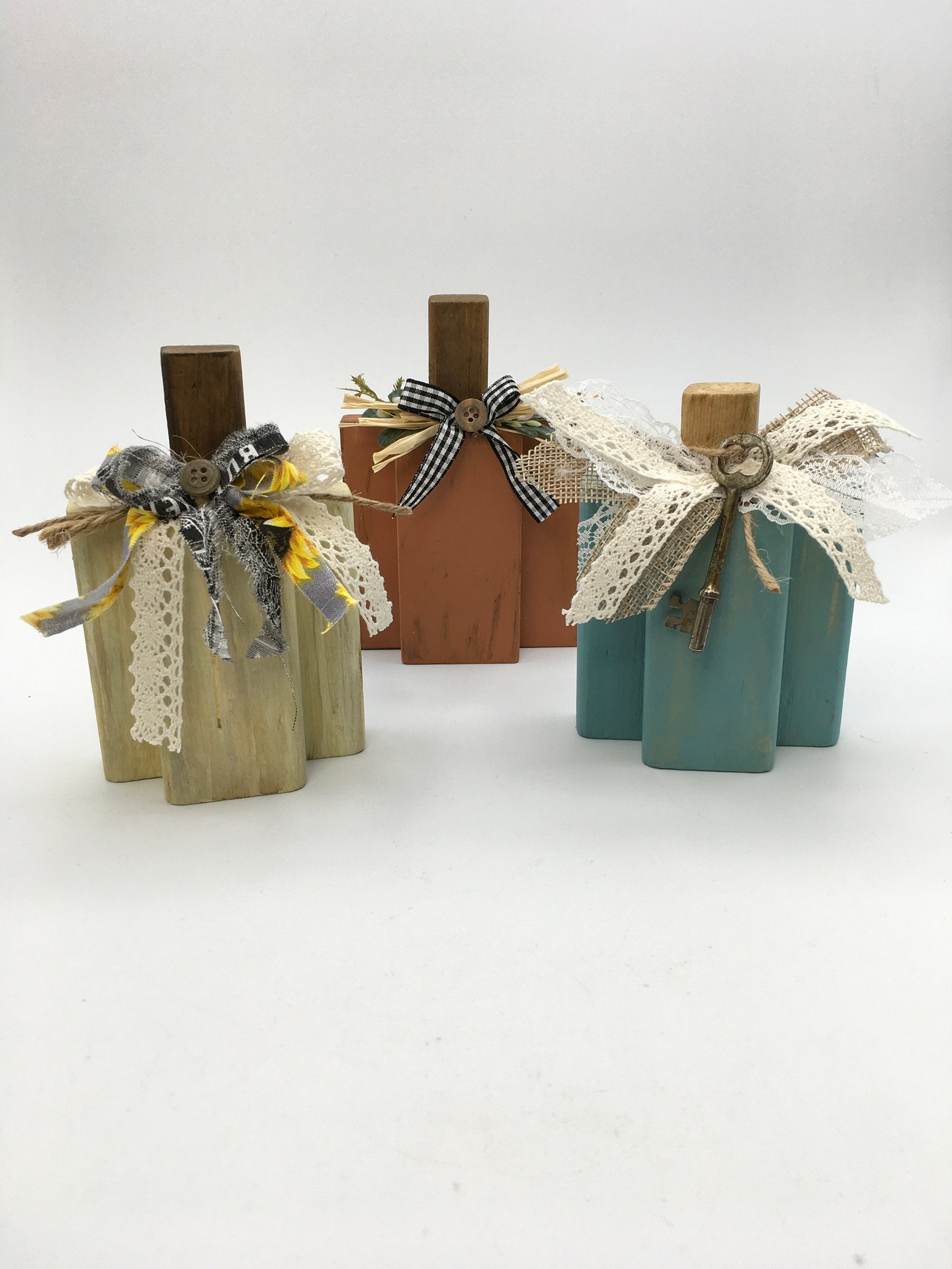 Rustic Wood Block Pumpkin Shelf Sitter Decor - Etsy