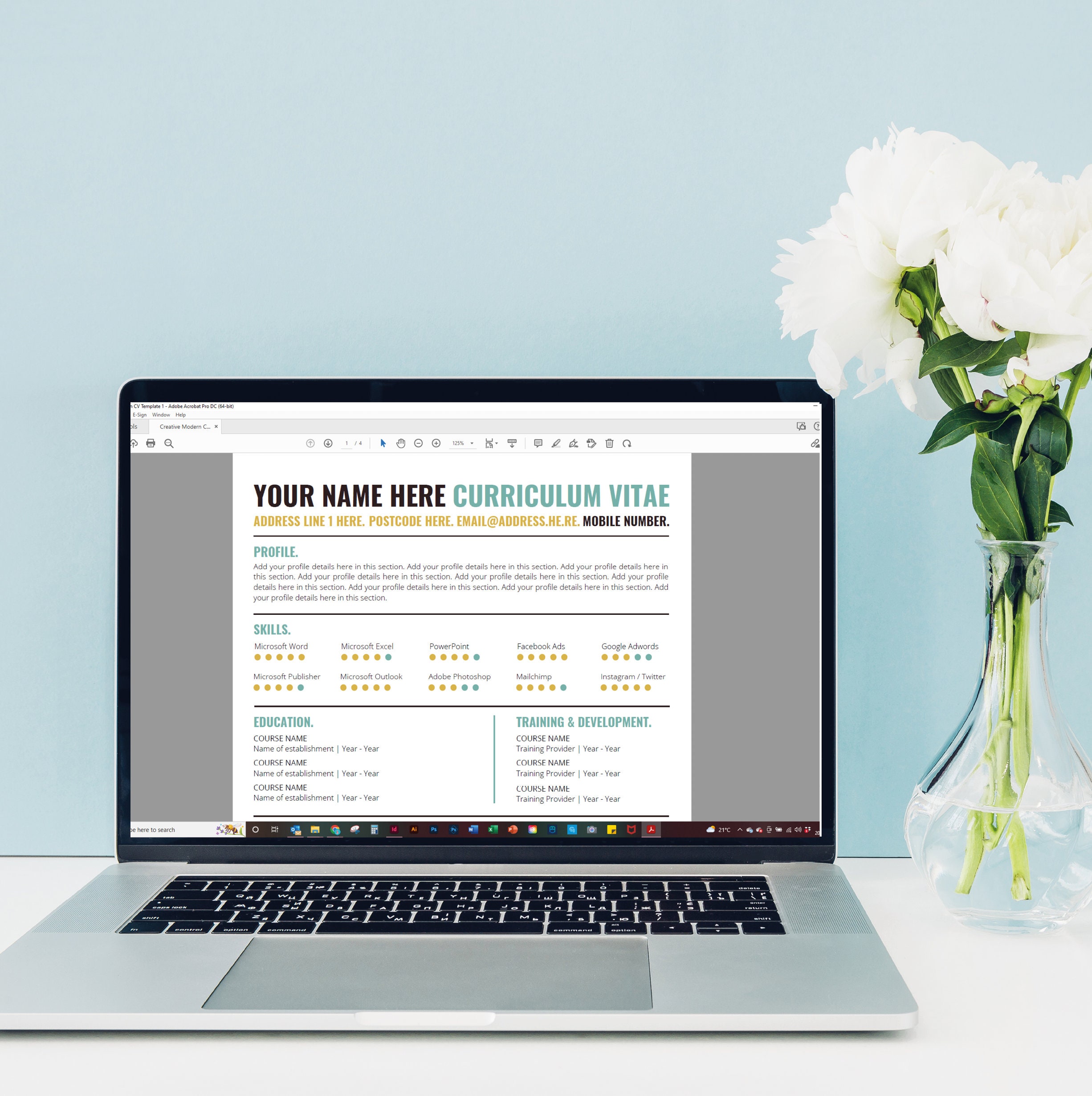 CV Template Canva, Creative Cv Template, Marketing Resume, CV Template ...