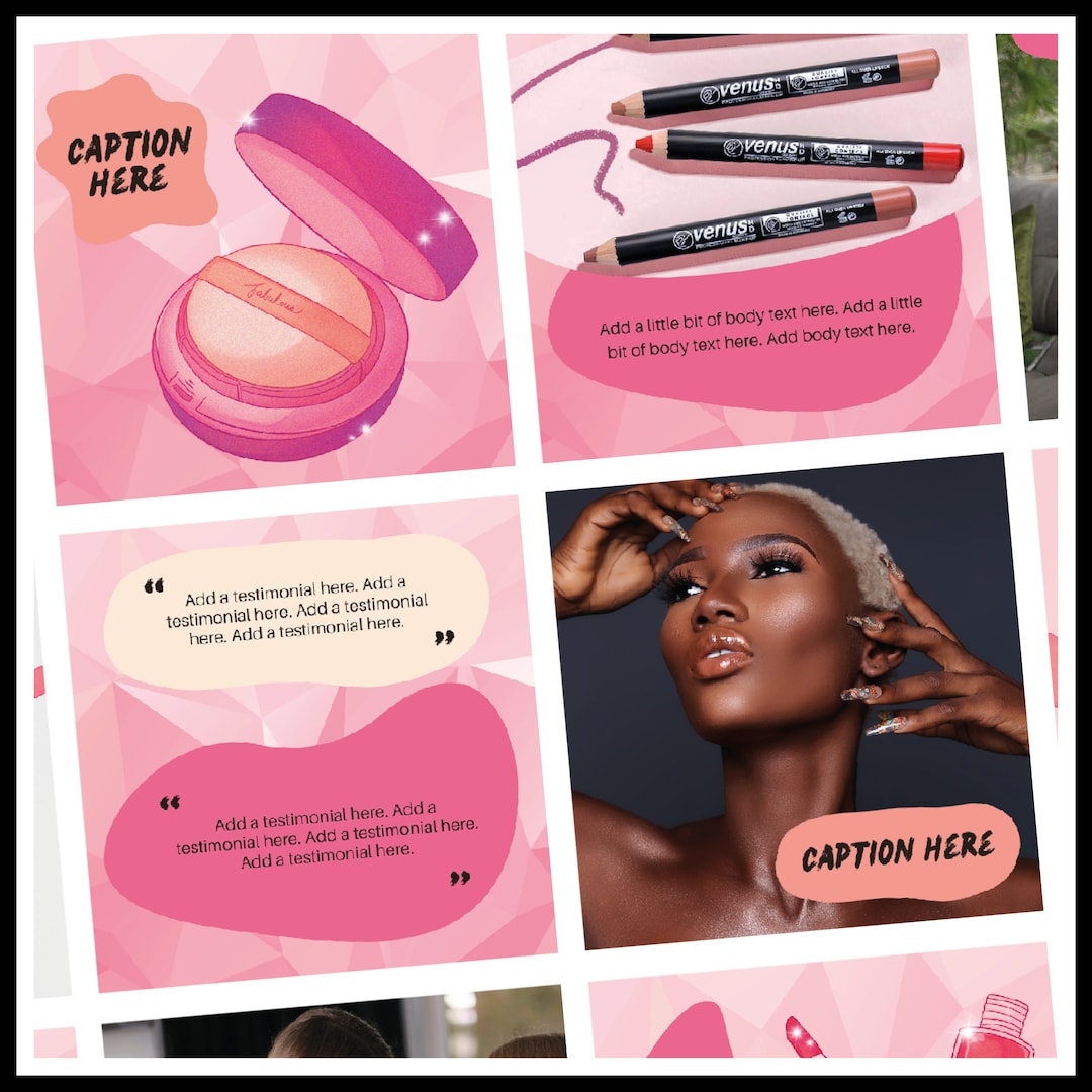 Digital 32x Instagram Makeup Canva Templates | Editable Templates for ...