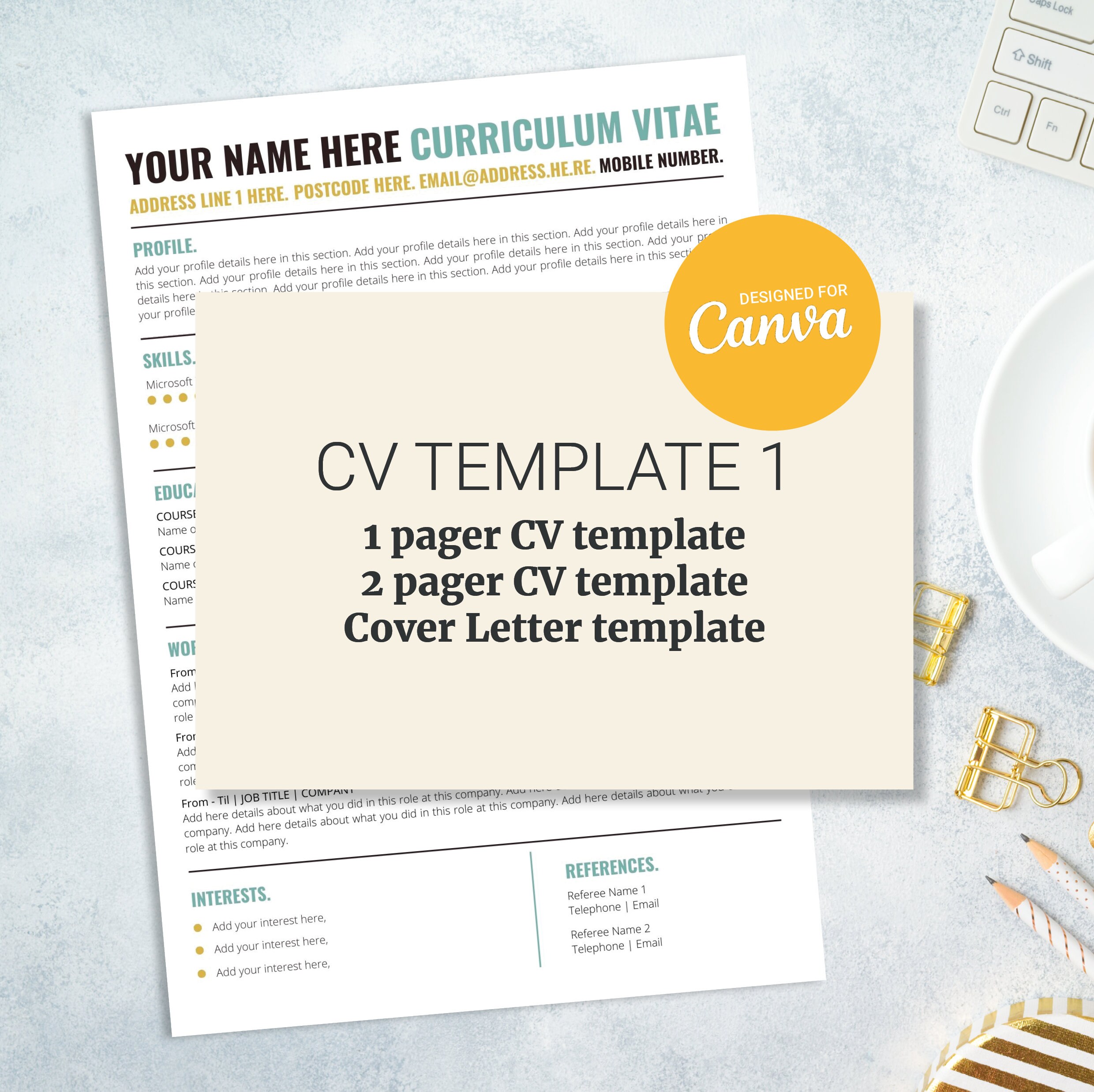 CV Template Canva Creative Cv Template Marketing Resume CV - Etsy Canada