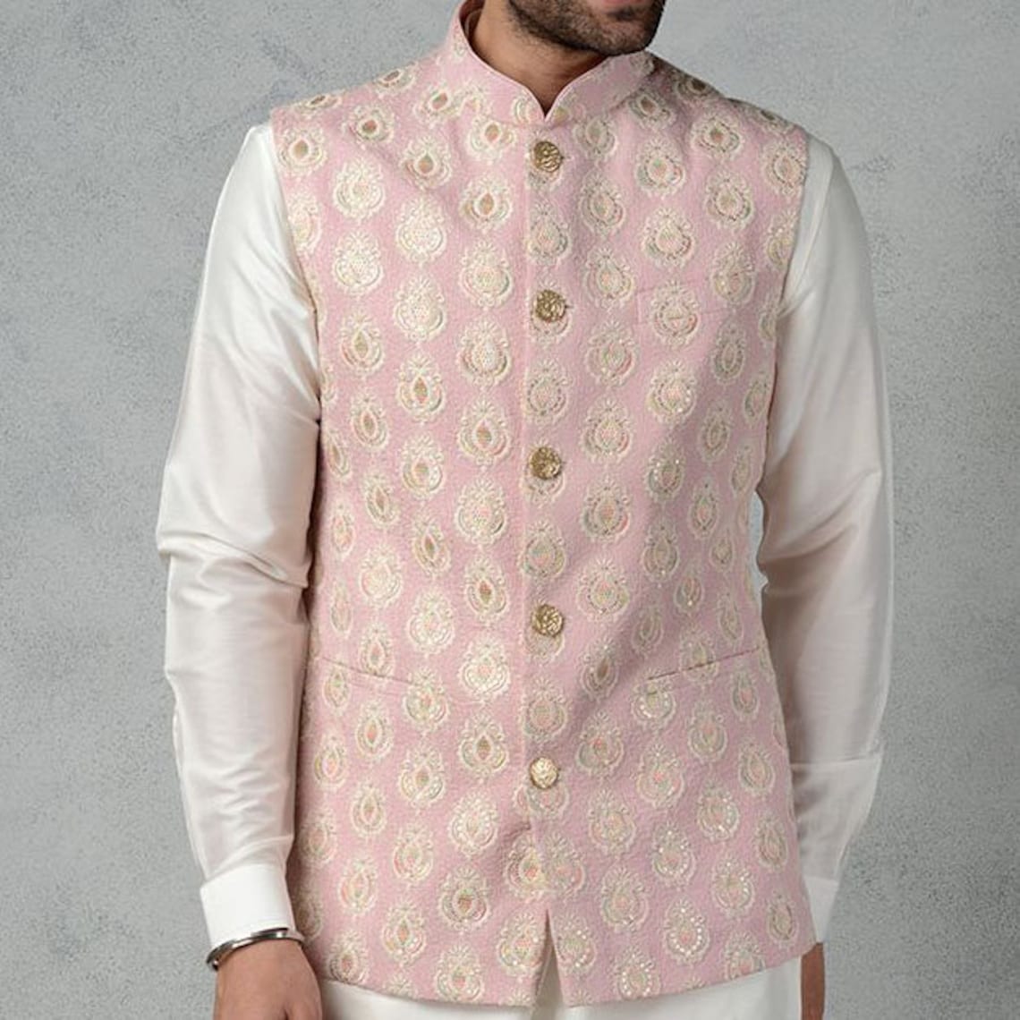 Hand Made Custom Fit Sequence Embroidery Men's Indian - Etsy