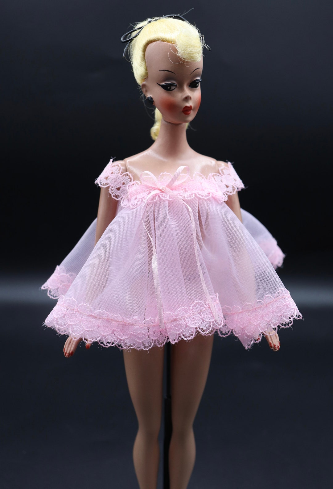 Bild Lilli Doll Nightgown: Sheer Nylon Babydoll, Lace Trim - Etsy