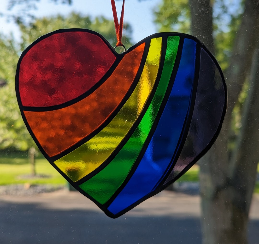 Rainbow Heart - Transparent - Etsy