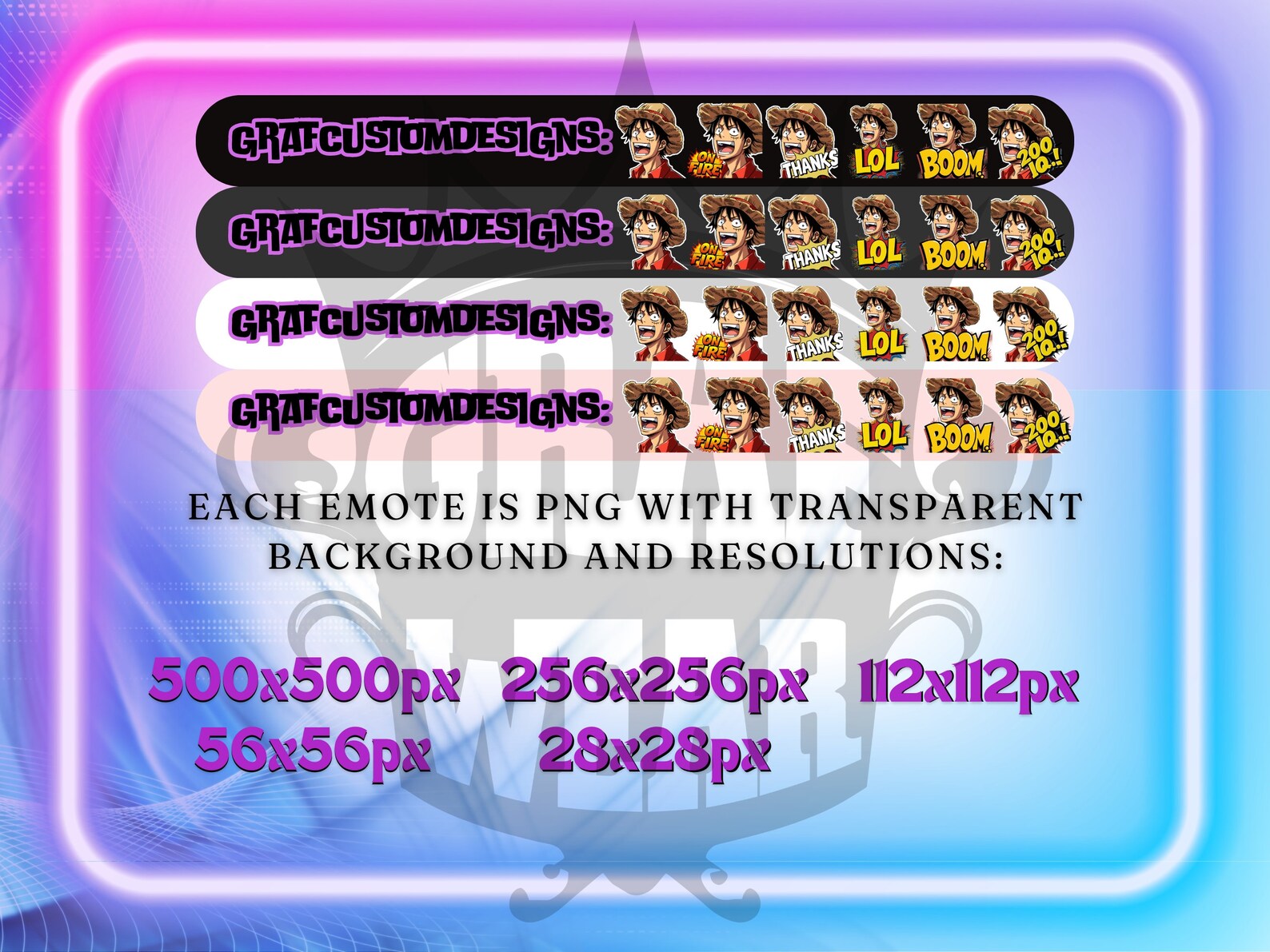 Twitch Anime Emote PNG, Ready to Use Vtuber Emoji SVG, Streamer Discord ...