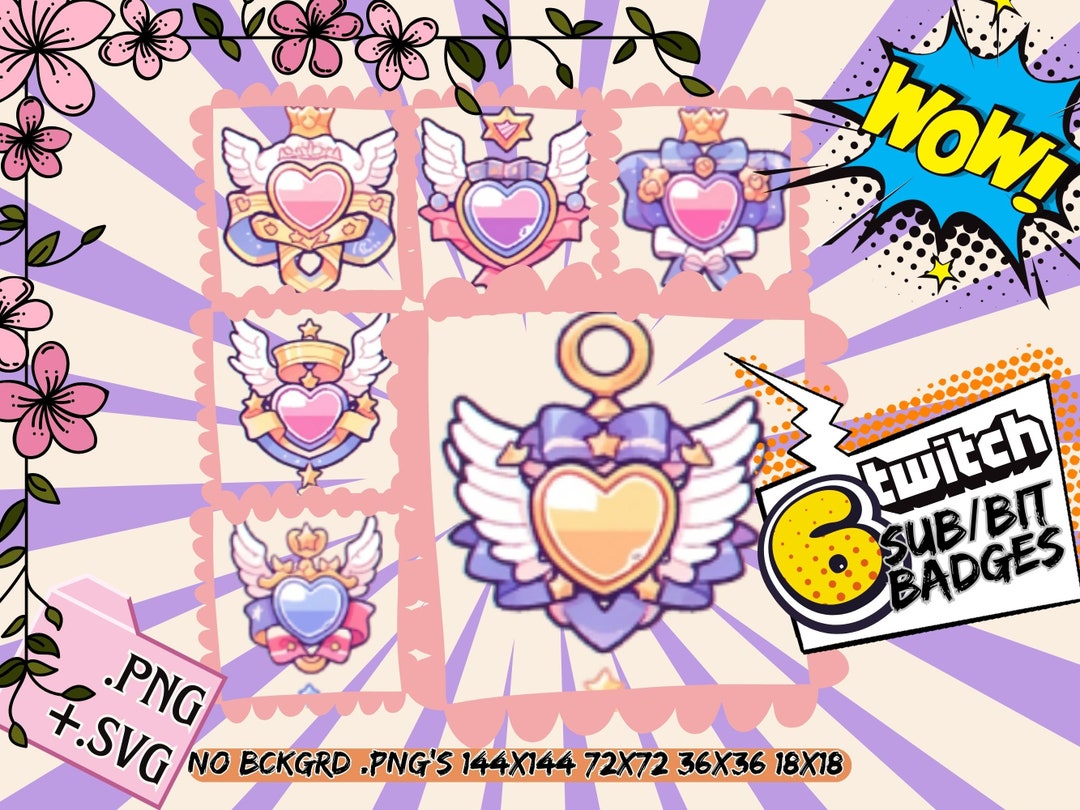 Twitch Sub Badge Set, 6 Streamer Bit Badges Bundle - Etsy