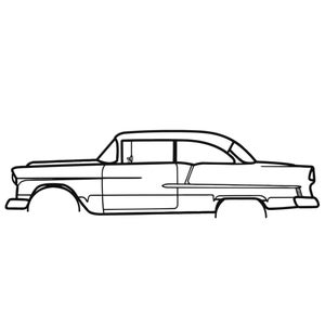 1955 Chevrolet 210 Coupe Silhouette Metal Wall Art - Etsy
