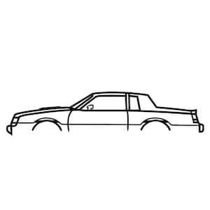 1986 Buick Grand National Silhouette Metal Wall Art Etsy