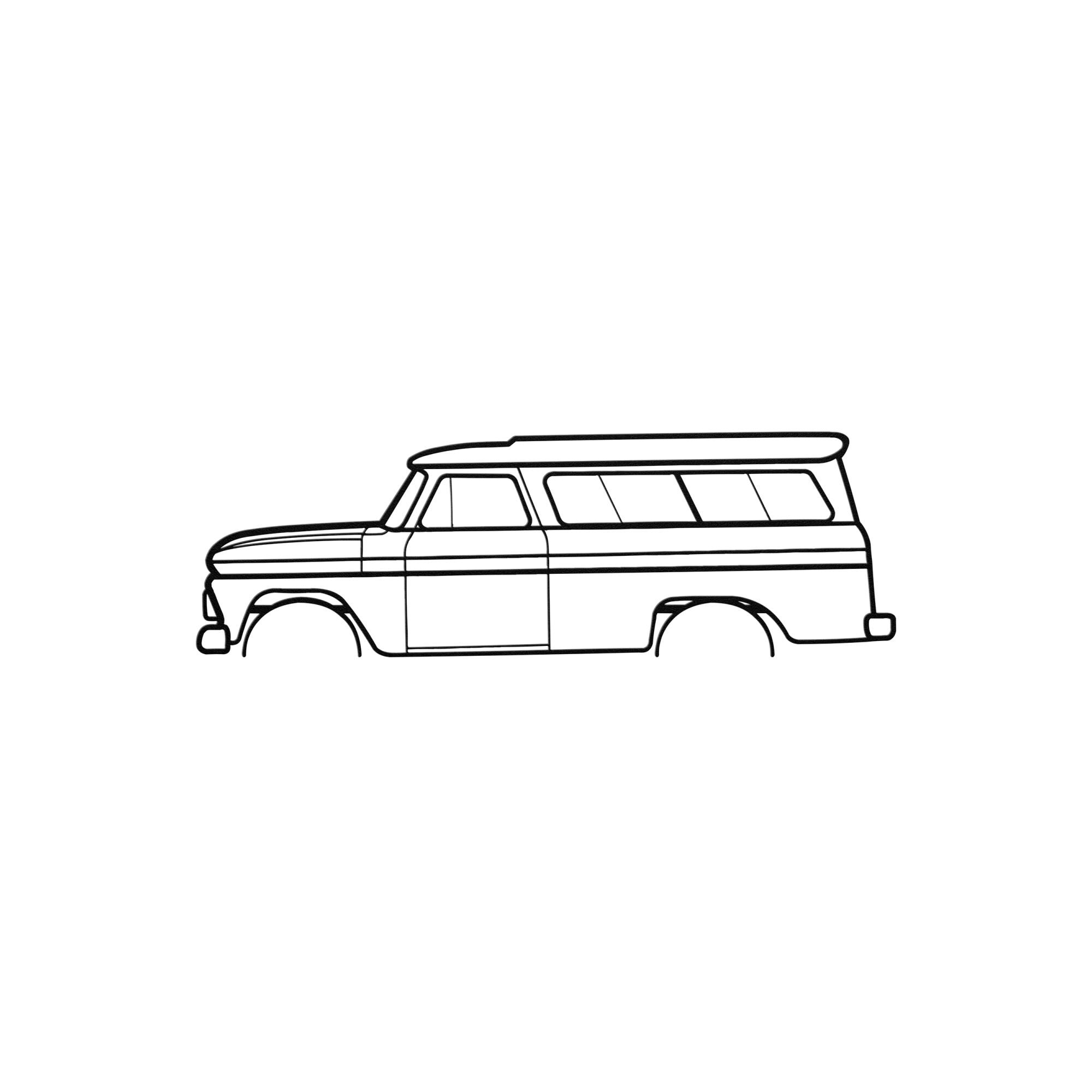 1965 Chevrolet Suburban Silhouette Metal Wall Art - Etsy