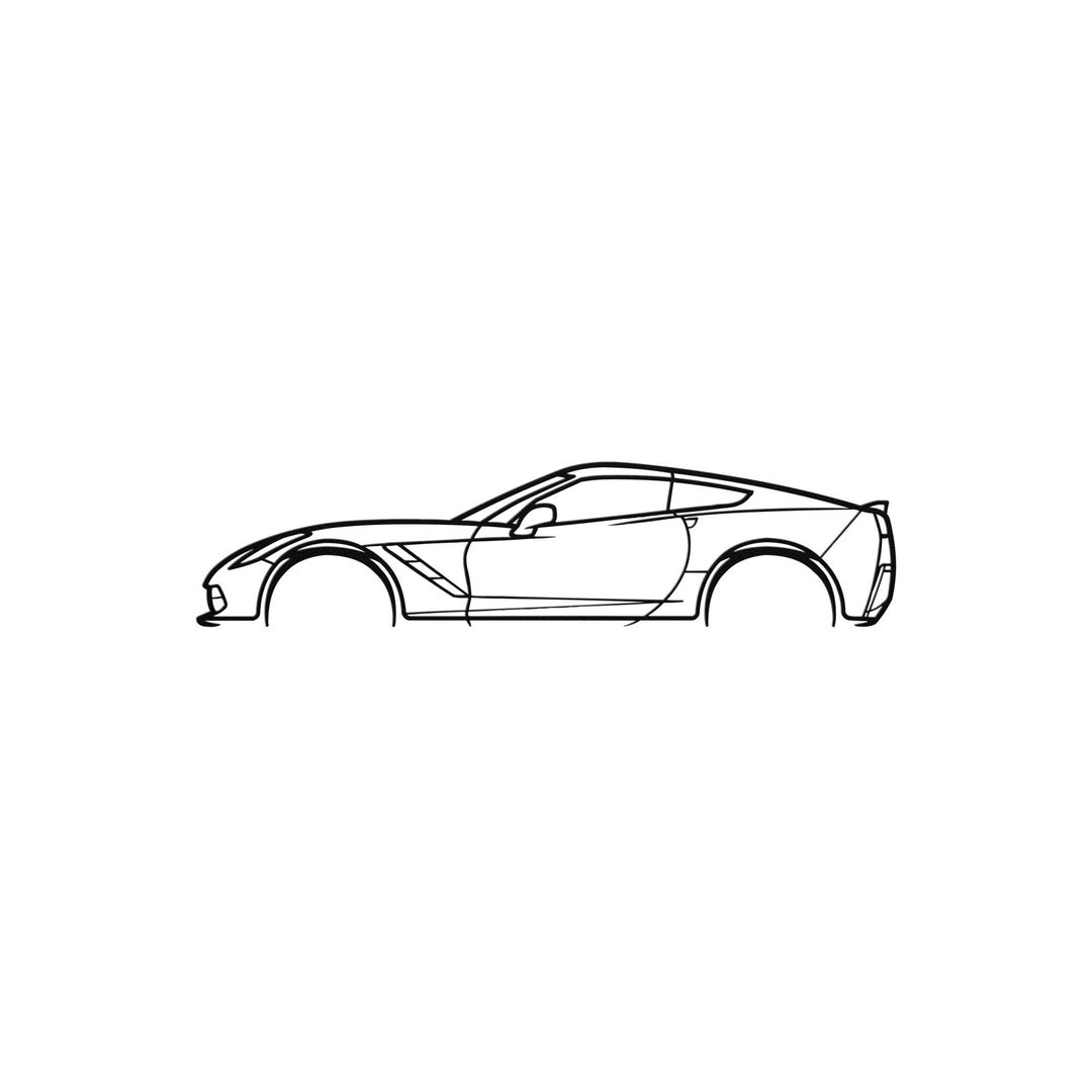 2014 Chevrolet Corvette Silhouette Metal Wall Art - Etsy