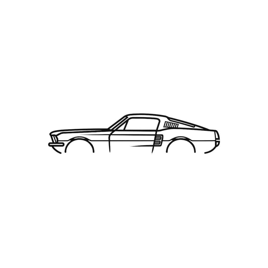 1967 Ford Mustang Fastback Silhouette Metal Wall Art - Etsy