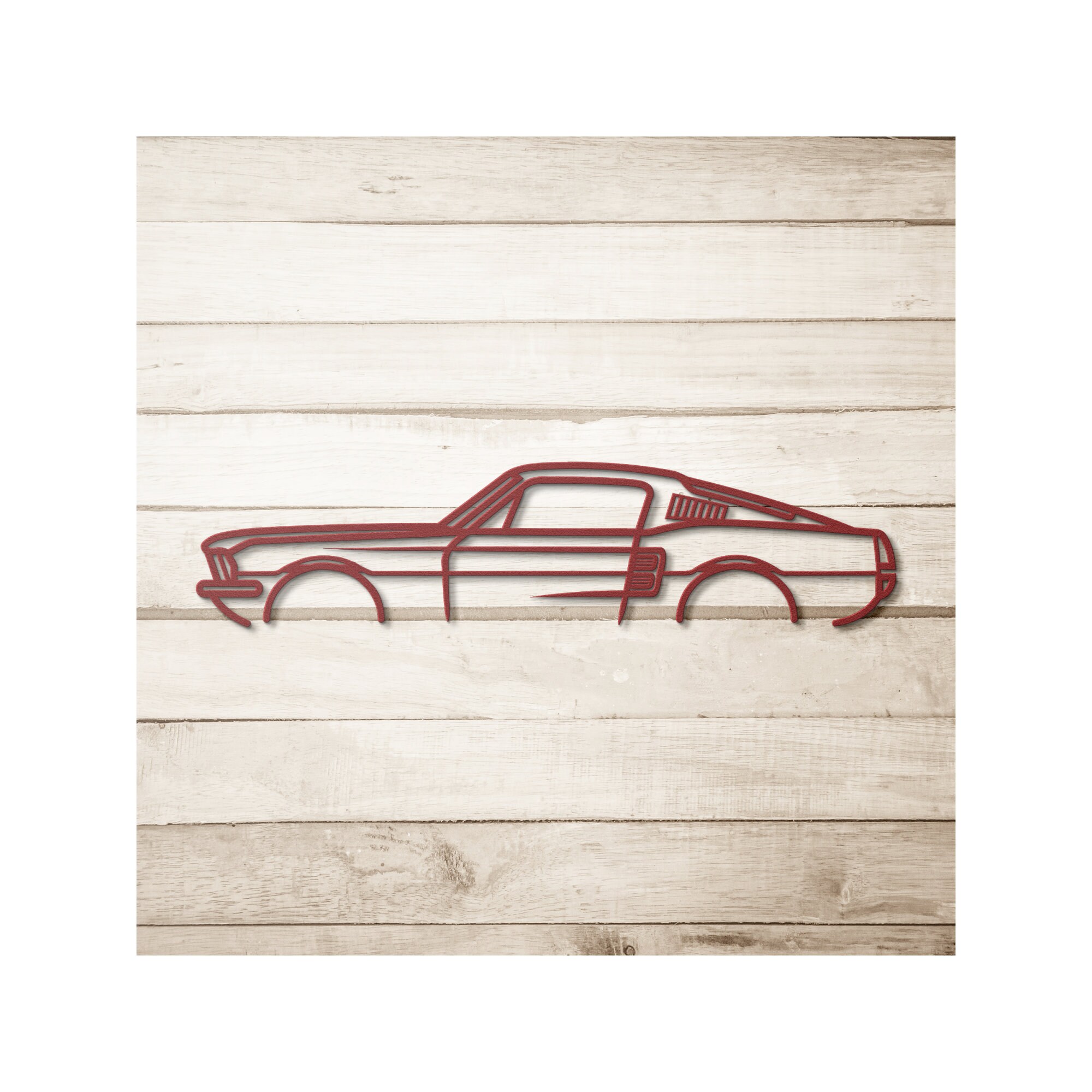 1967 Ford Mustang Fastback Silhouette Metal Wall Art - Etsy